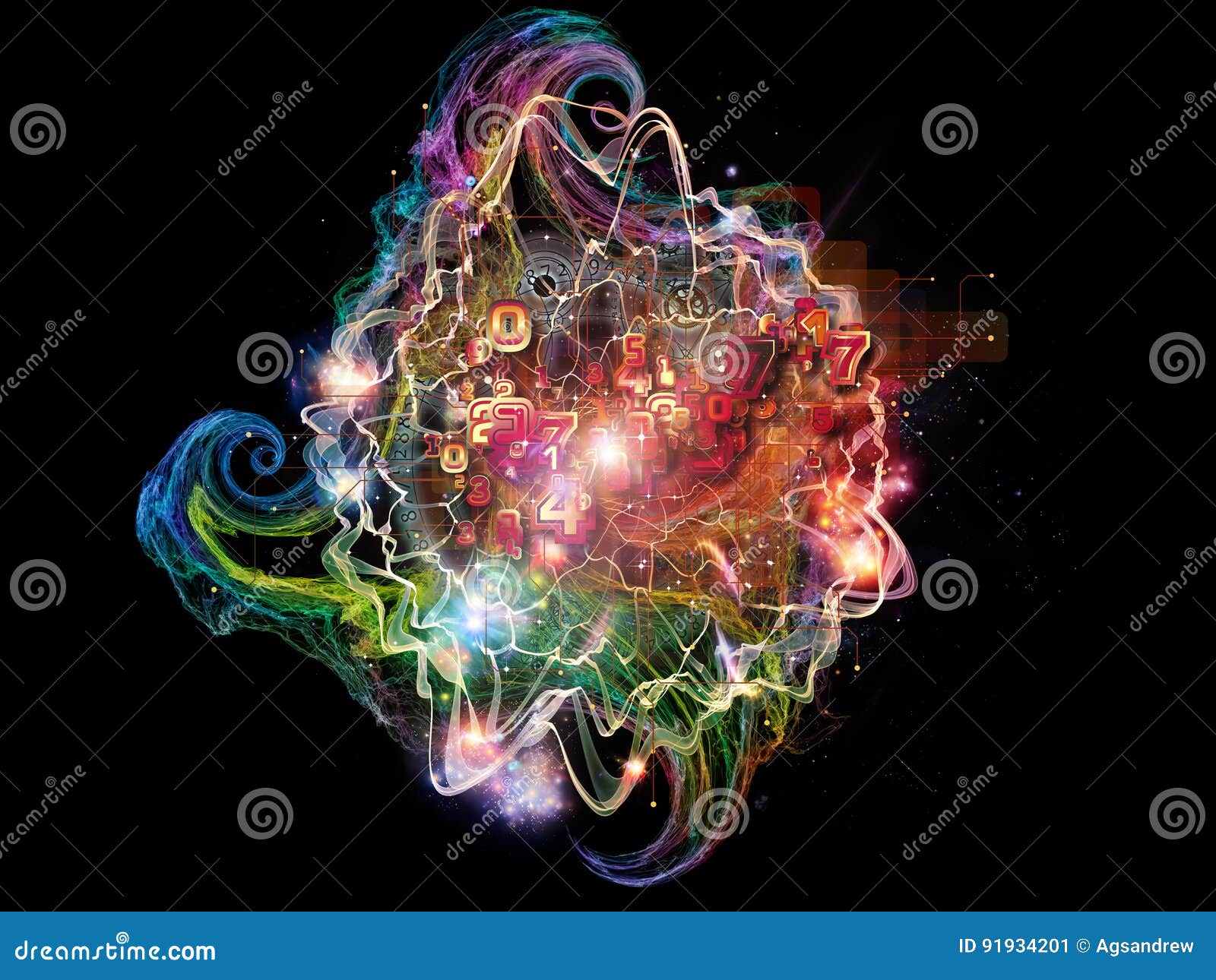 Fractal Math stock illustration. Illustration of glow - 91934201