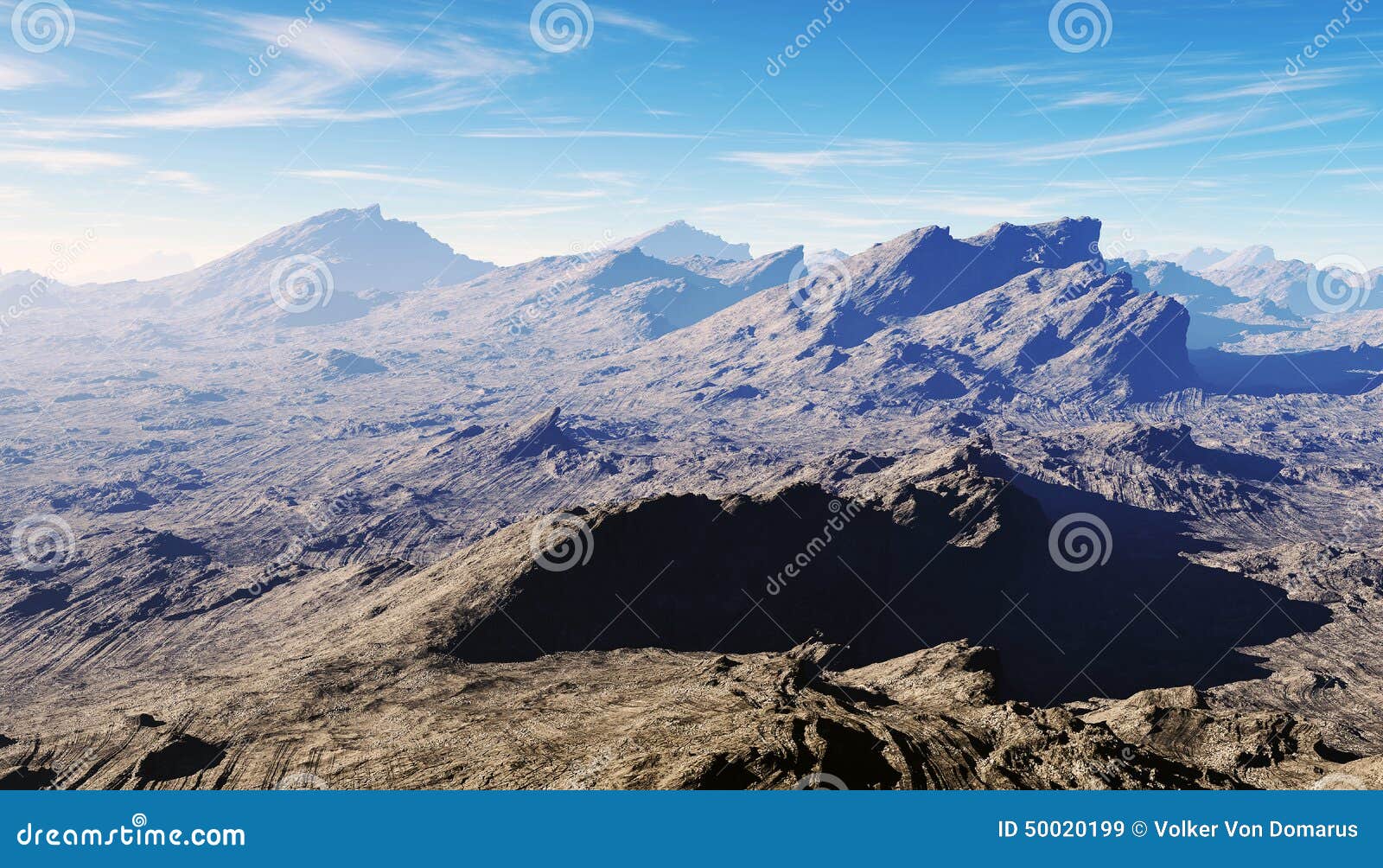 Fractal mountain landscape stock illustration. Illustration of line ...