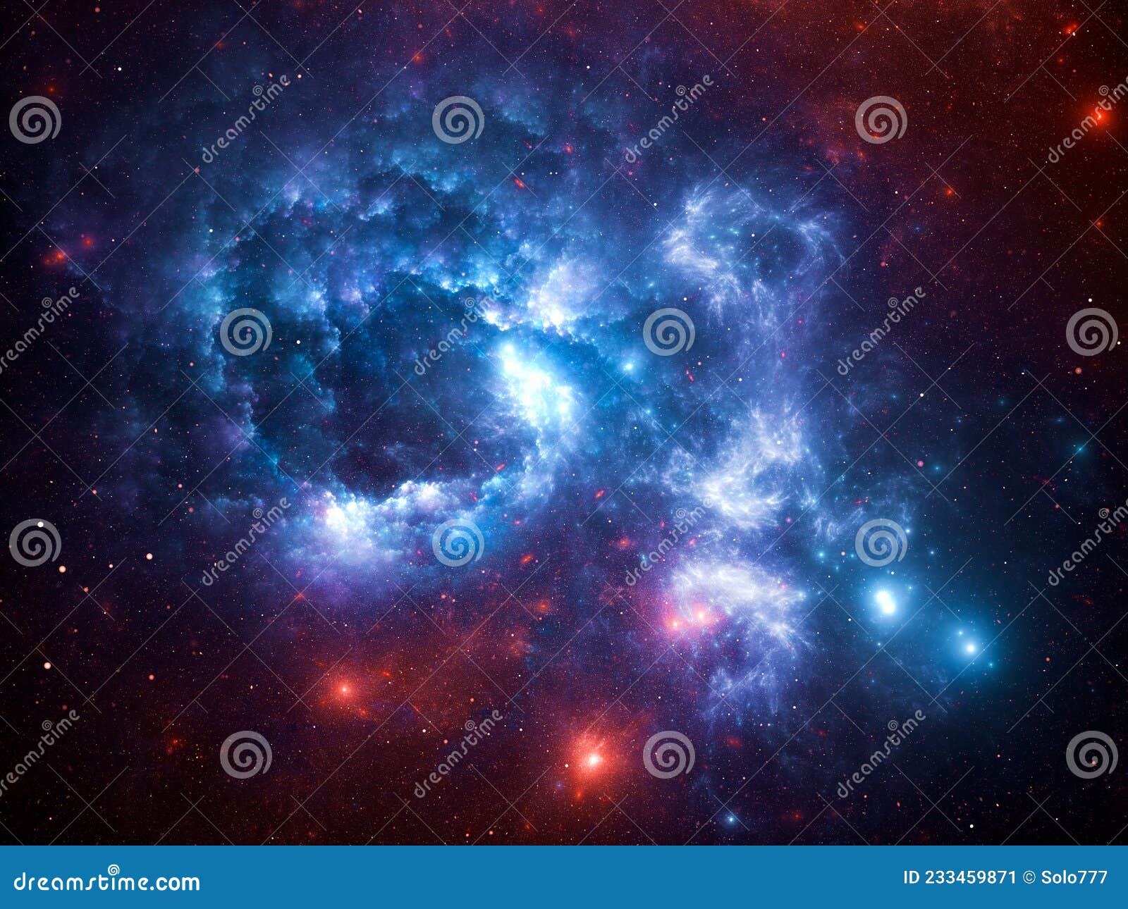 Fractal Nebula - Abstract Space Background - 3d Illustration Stock ...