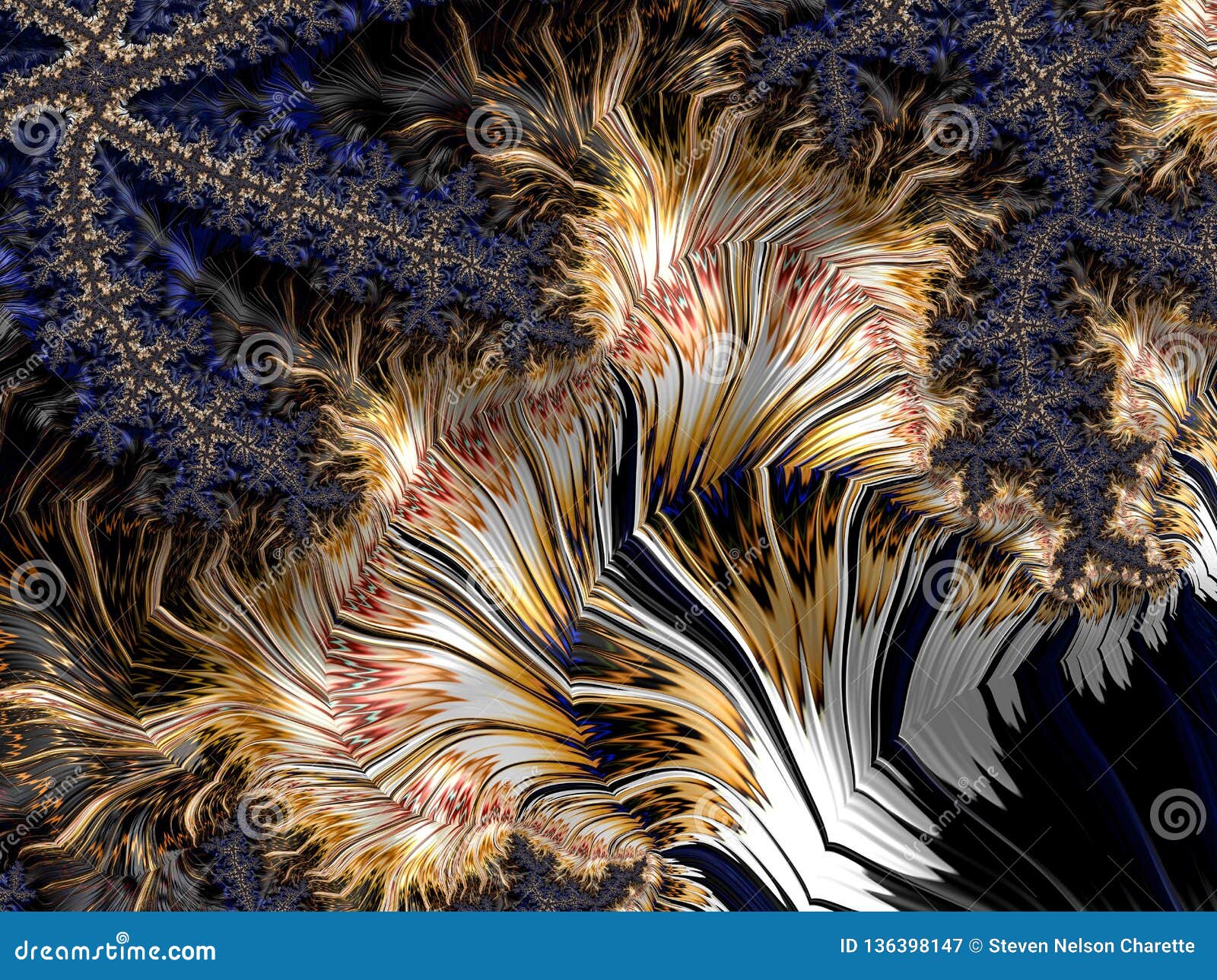 Abstract Computer Generated Fractal Design Stock Illustration ...