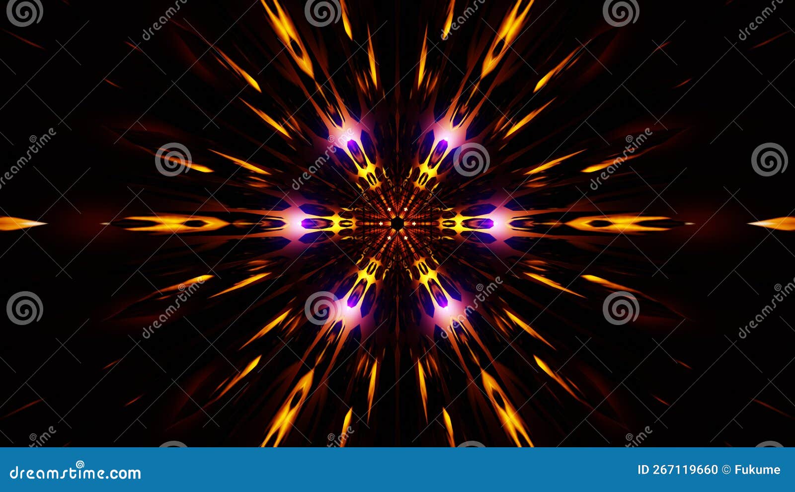 Fractal with Orange Glow Rotating Vj Loop 3d Motion Illustration Stock ...