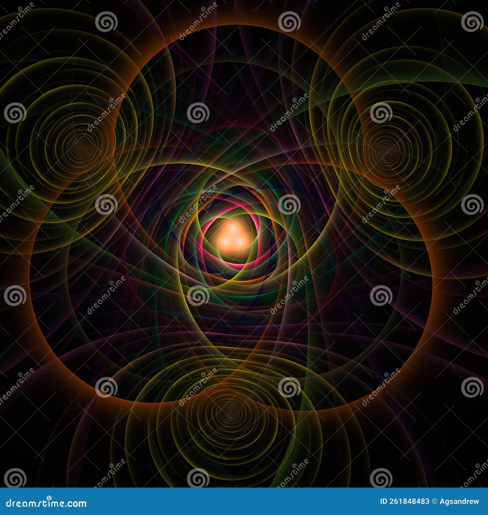 Fractal Orbits stock image. Image of color, center, symmetry - 261848483