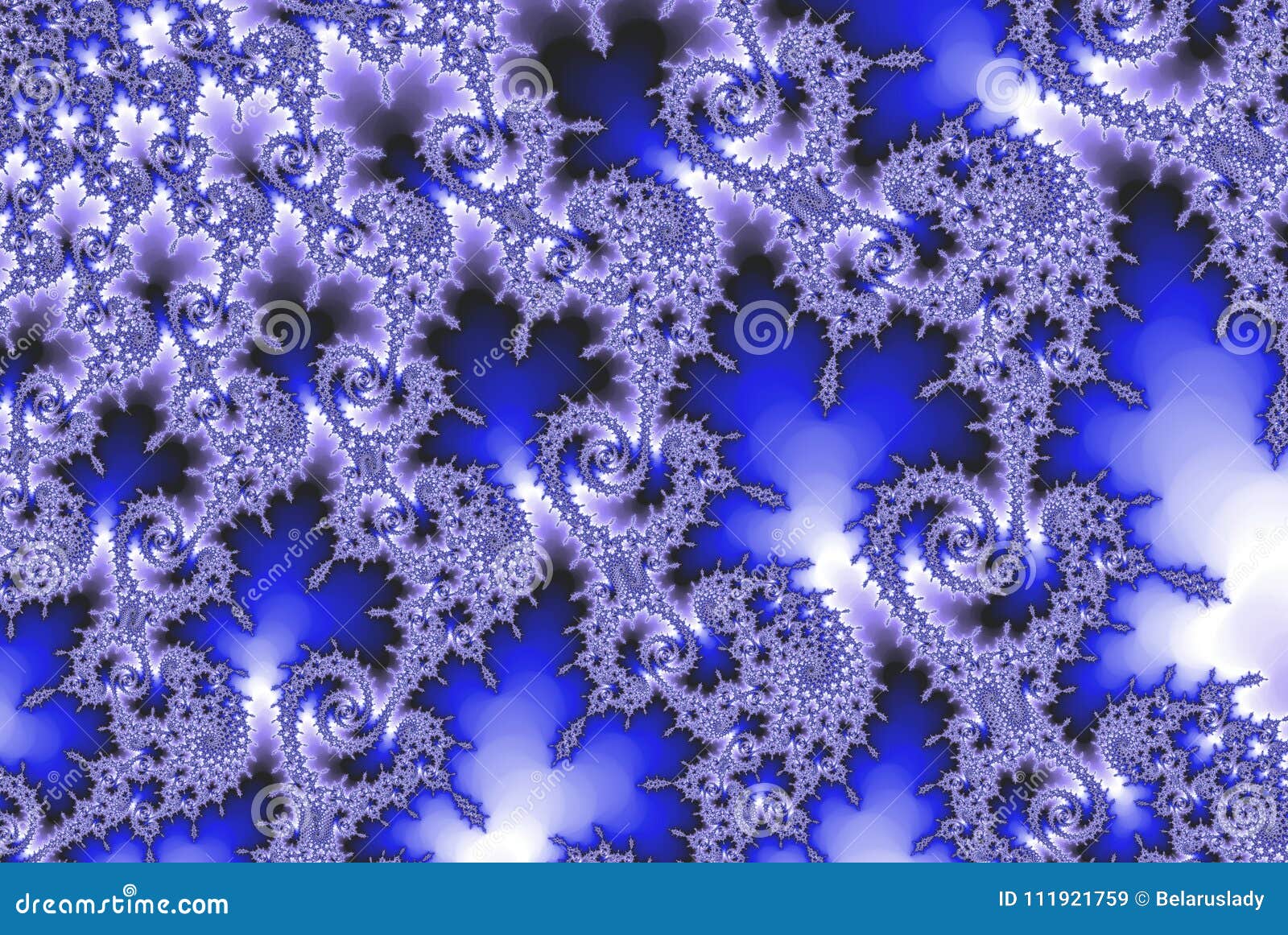 Fractal Pattern in Deep White and Blue Ice Winter Stock Image - Image ...