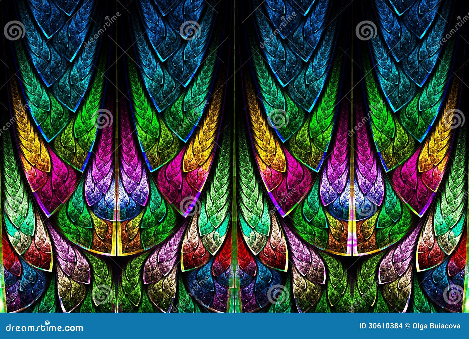 Fractal Pattern in Stained Glass Style. Stock Illustration ...