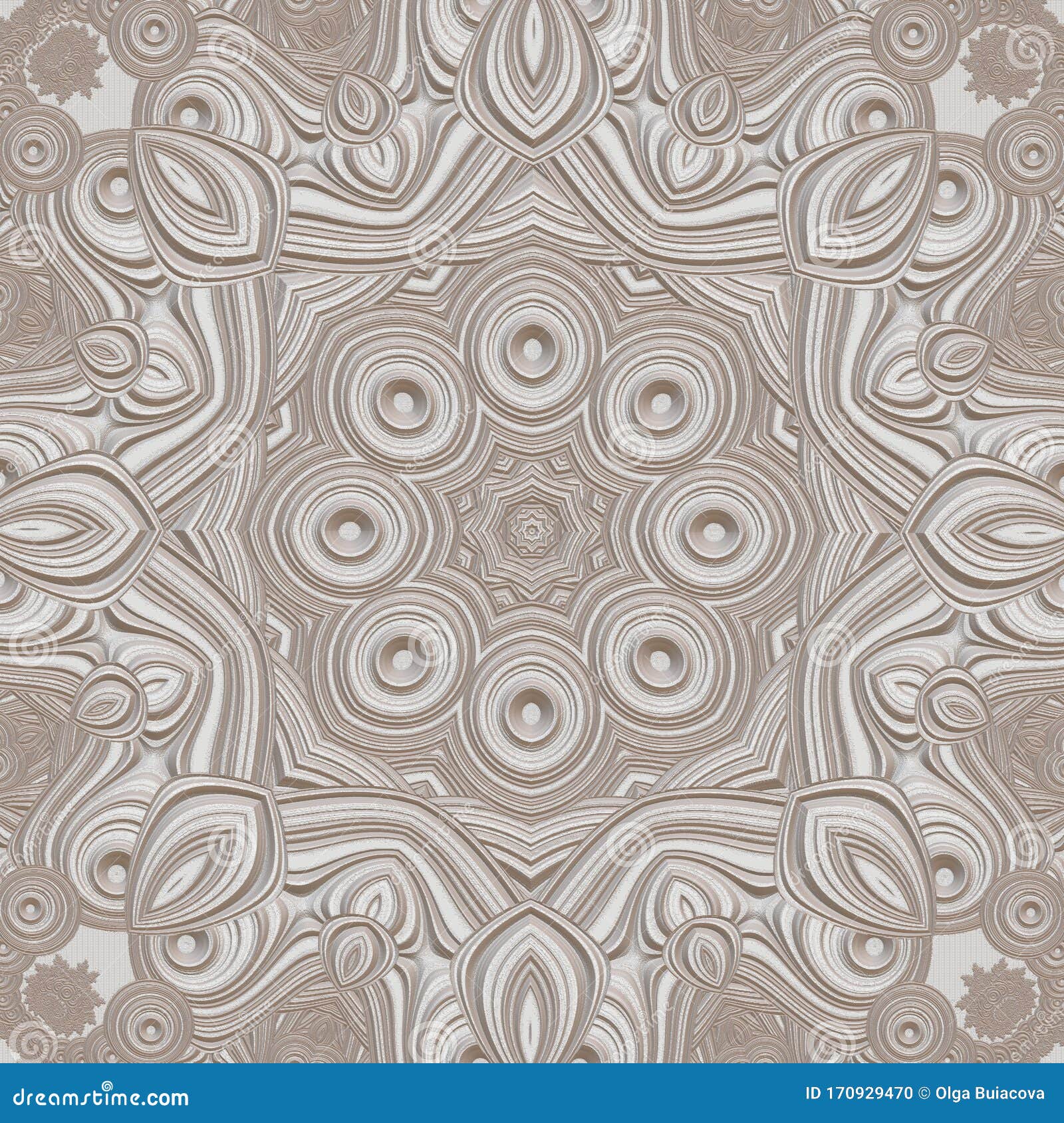 Fractal Pattern in the Style of Stucco Bas-relief on a Gray Stone Wall ...