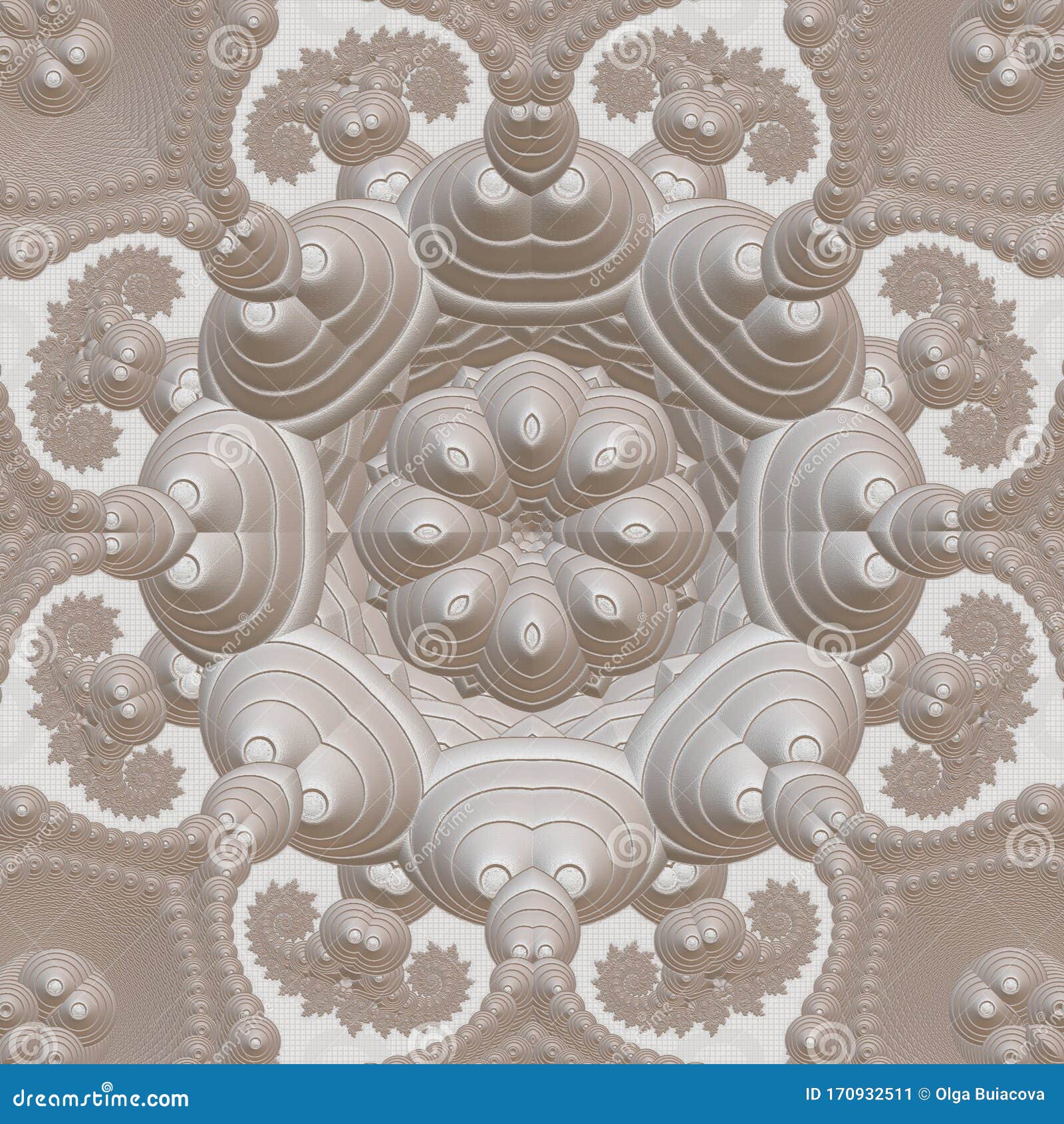 Fractal Pattern in the Style of Stucco Bas-relief on a Gray Stone Wall ...