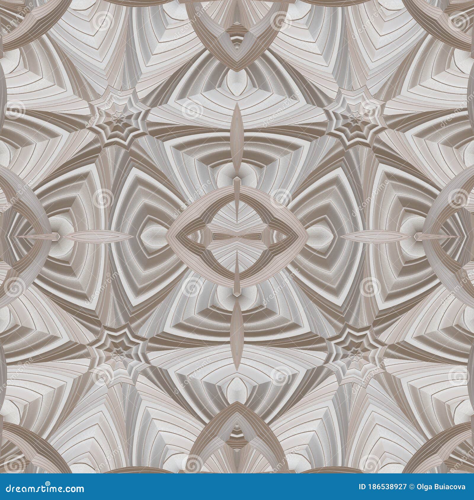 Fractal Pattern in the Style of Stucco Bas-relief on a Gray Stone Wall ...