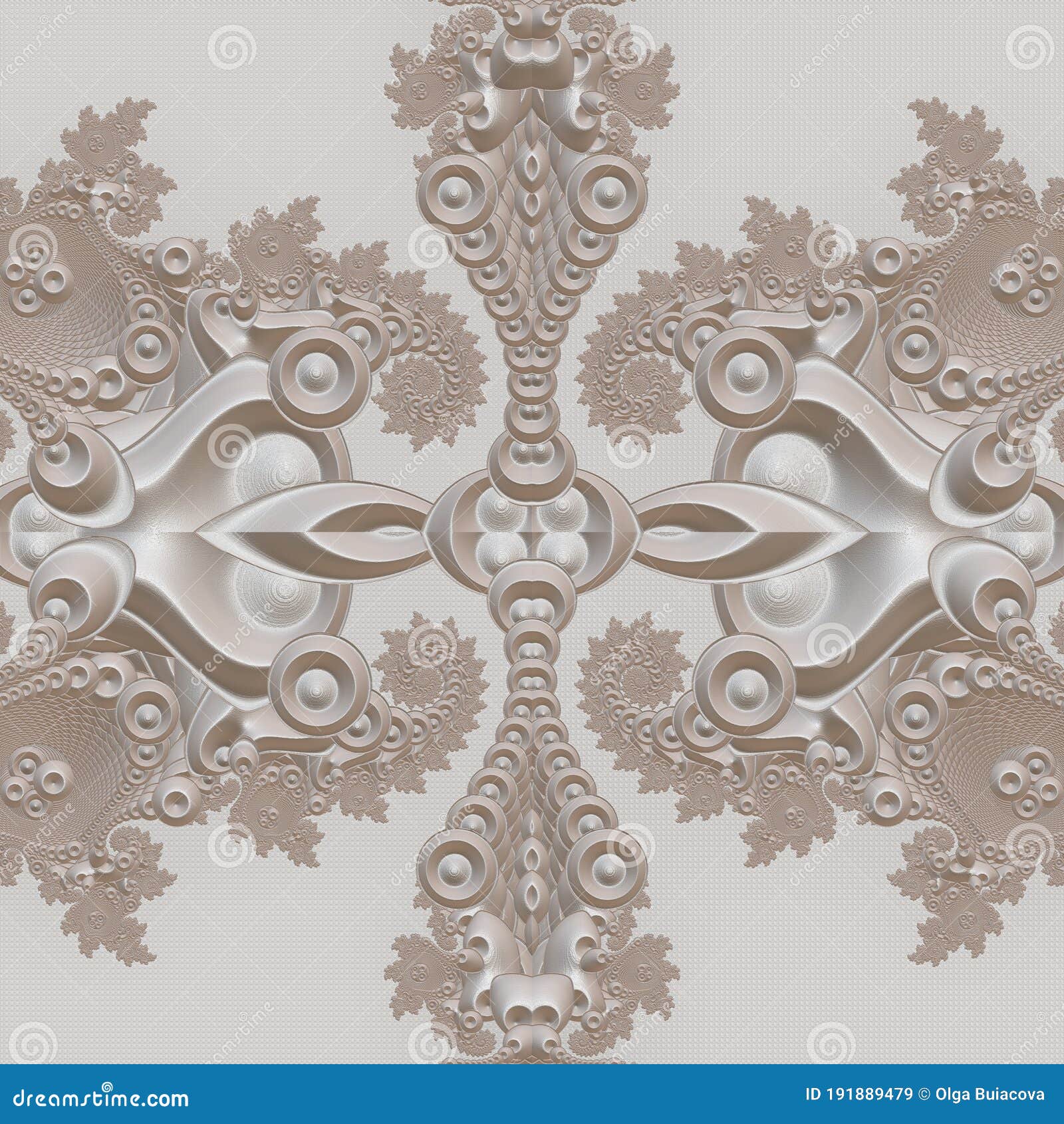 Fractal Pattern In The Style Of Stucco Bas-relief On A Gray Stone Wall ...