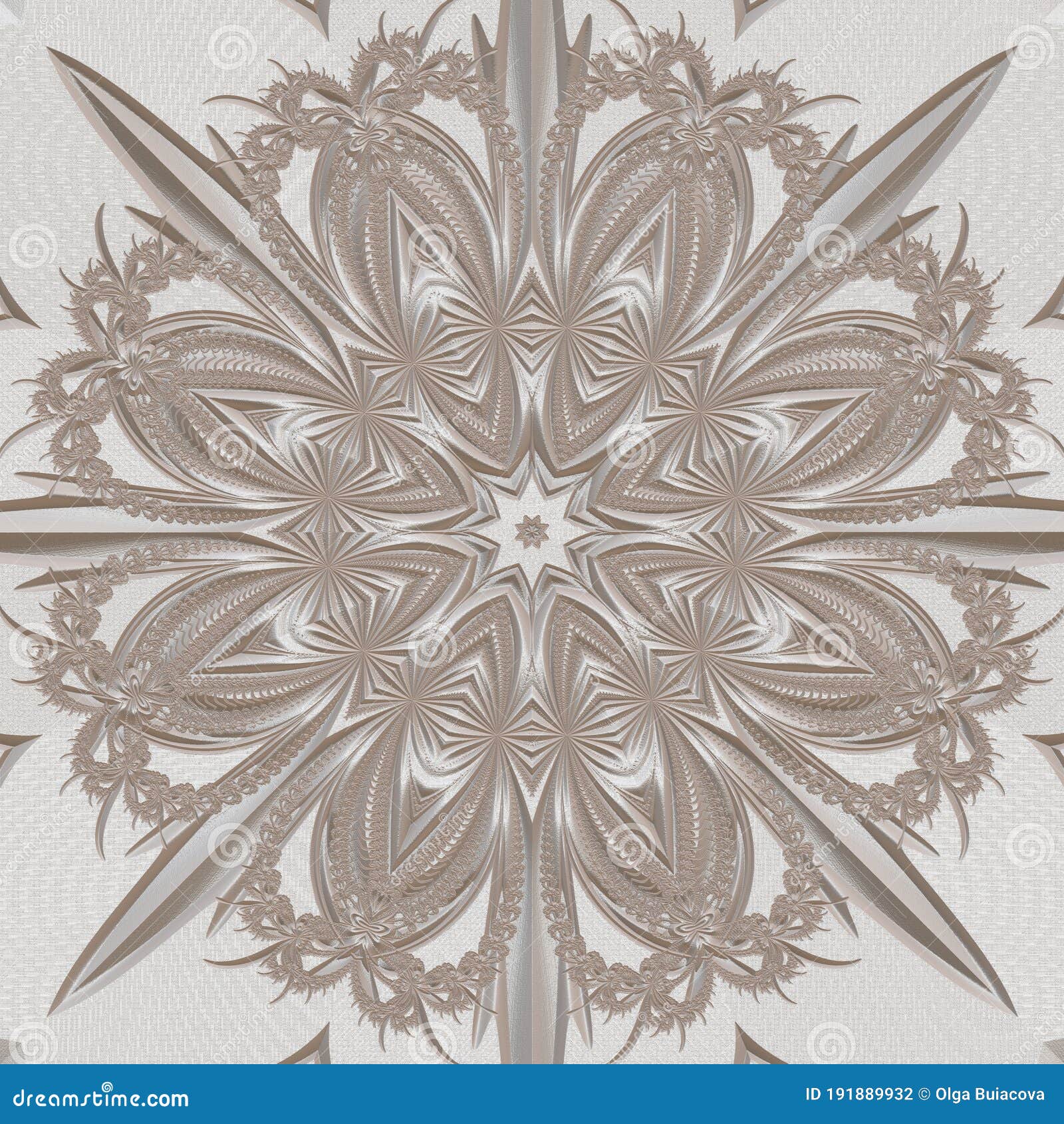 Fractal Pattern in the Style of Stucco Bas-relief on a Gray Stone Wall ...