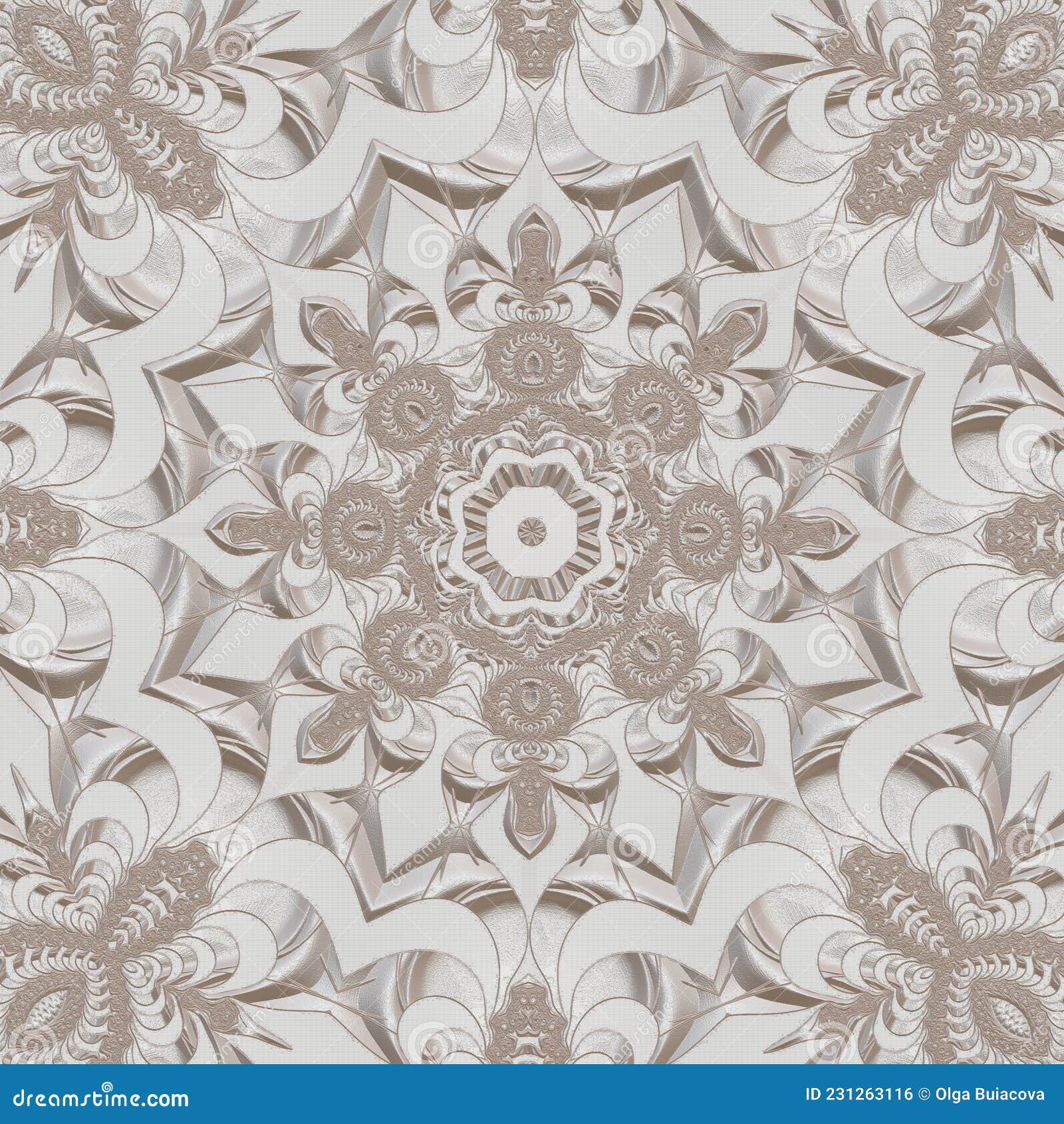 Fractal Pattern in the Style of Stucco Bas-relief on a Gray Stone Wall ...