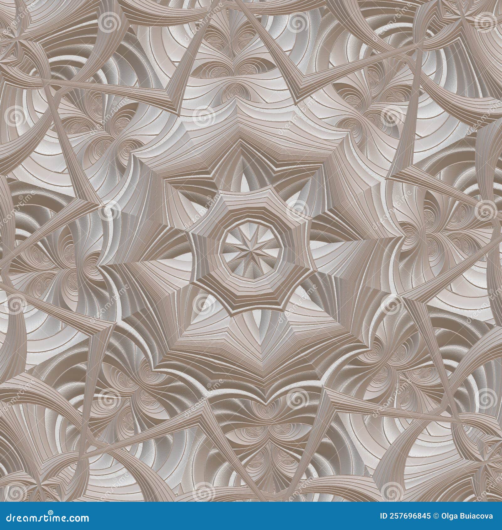 Fractal Pattern in the Style of Stucco Bas-relief on a Gray Stone Wall ...