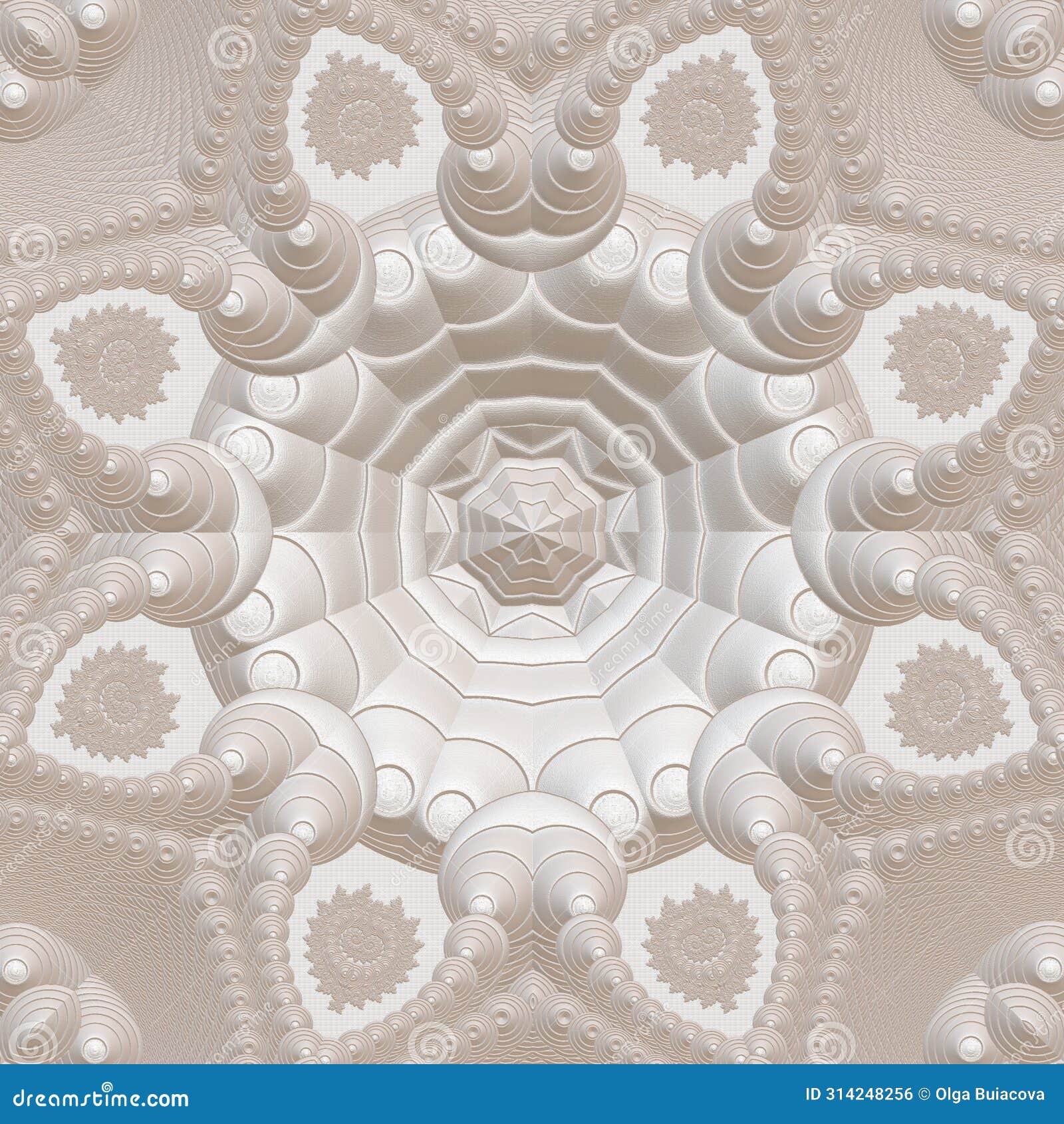 Fractal Pattern in the Style of Stucco Bas-relief on a Gray Stone Wall ...