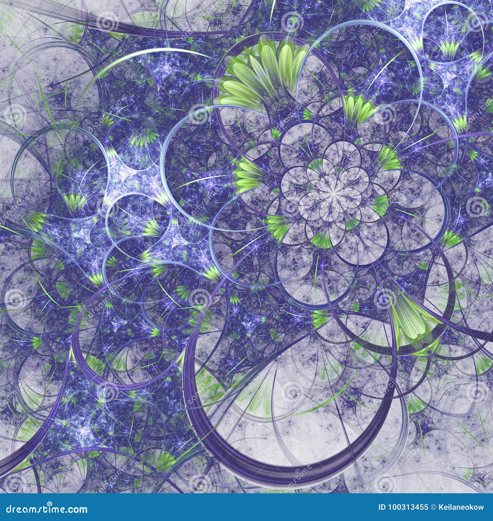 Fractal Pattern with Tiny Flowers Stock Illustration - Illustration of ...