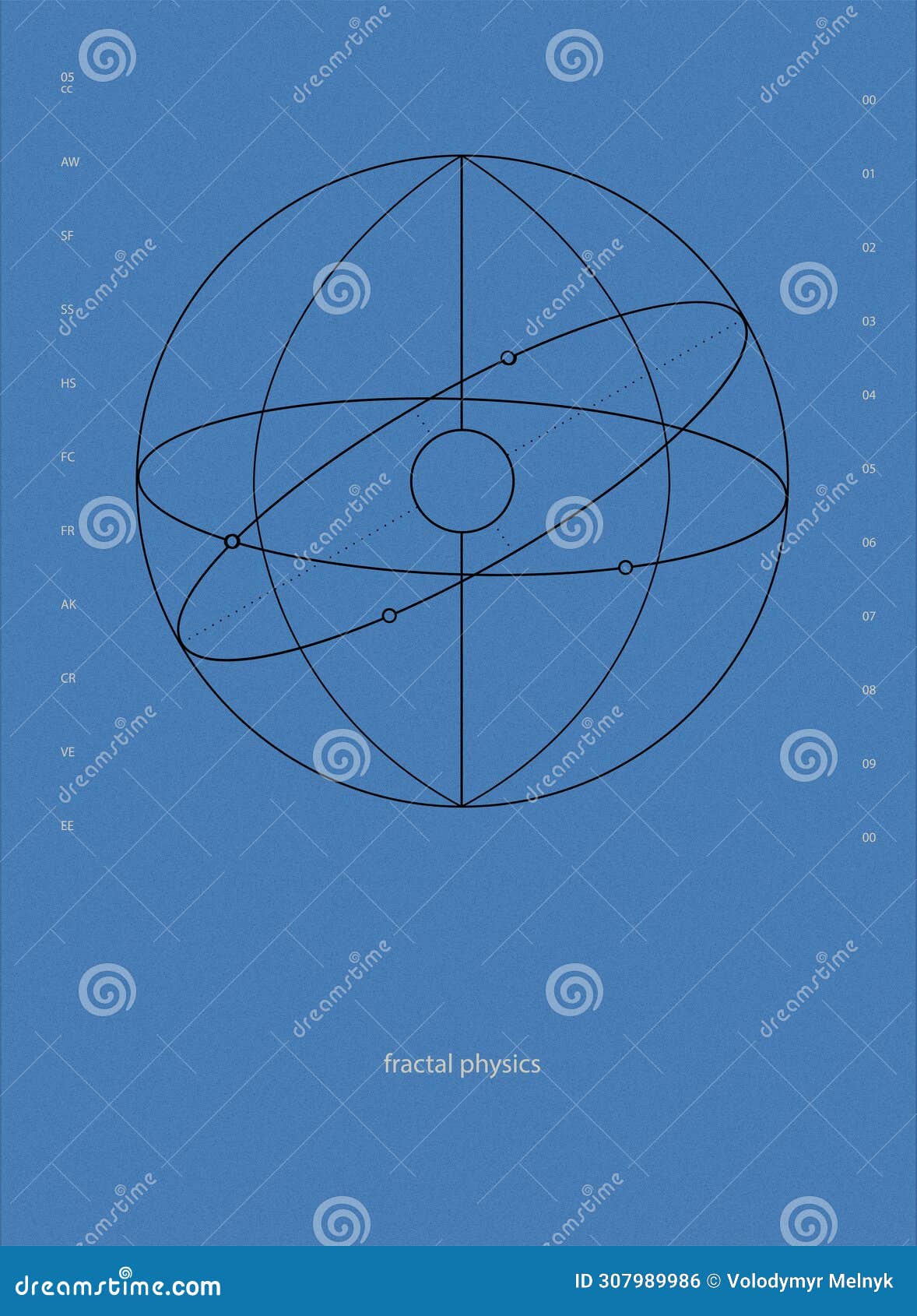 Fractal Physics. Abstract Geometric Shapes, Illustration of Atom-like ...