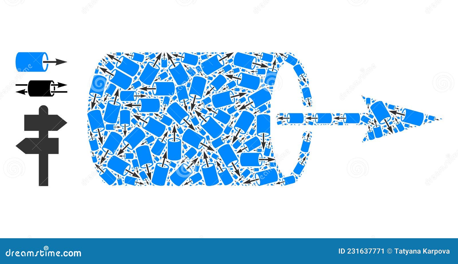 Fractal Pipe Flow Direction Icon Itself Composition Stock Vector ...