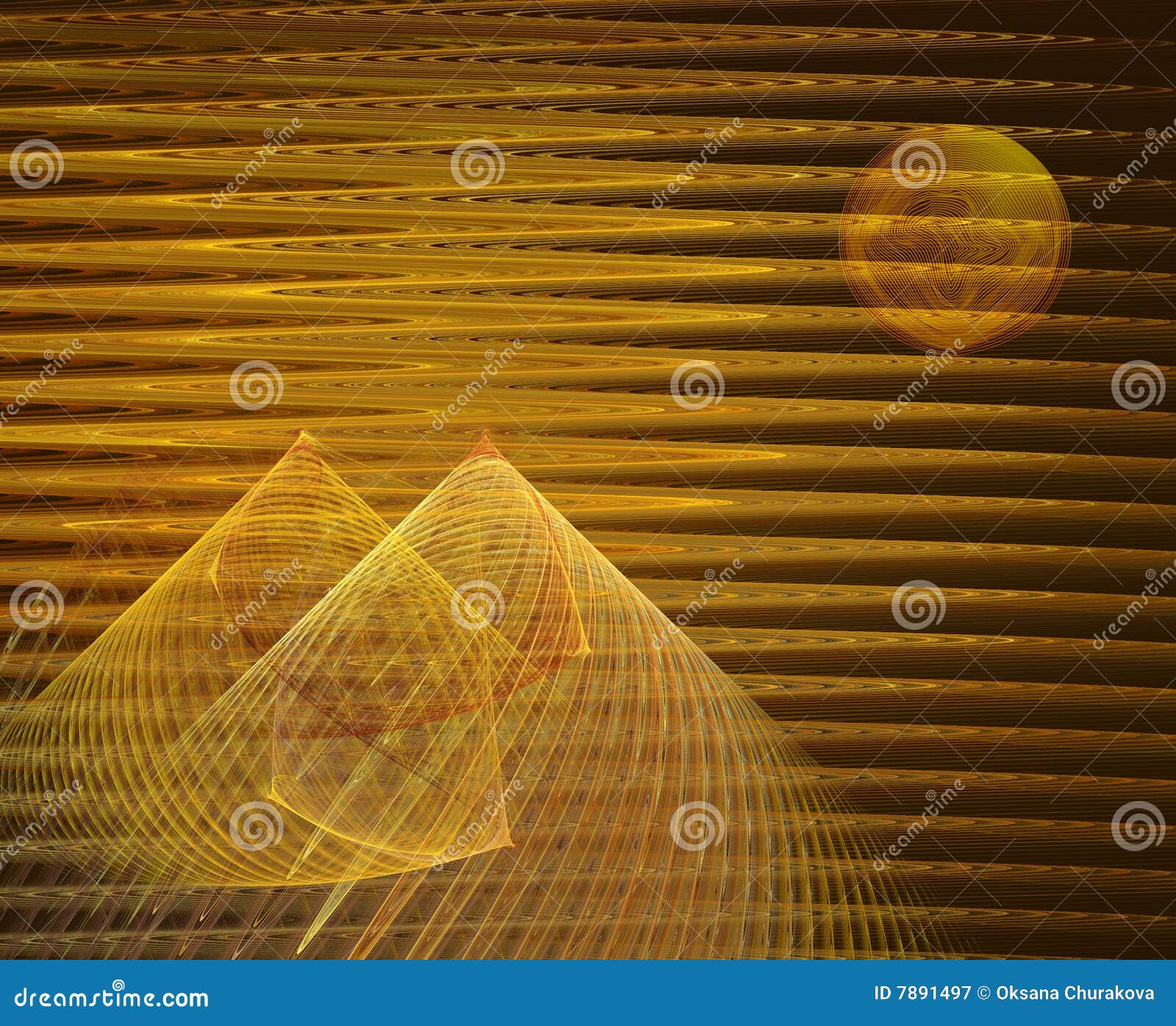 Fractal with pyramids stock illustration. Illustration of dimensional ...