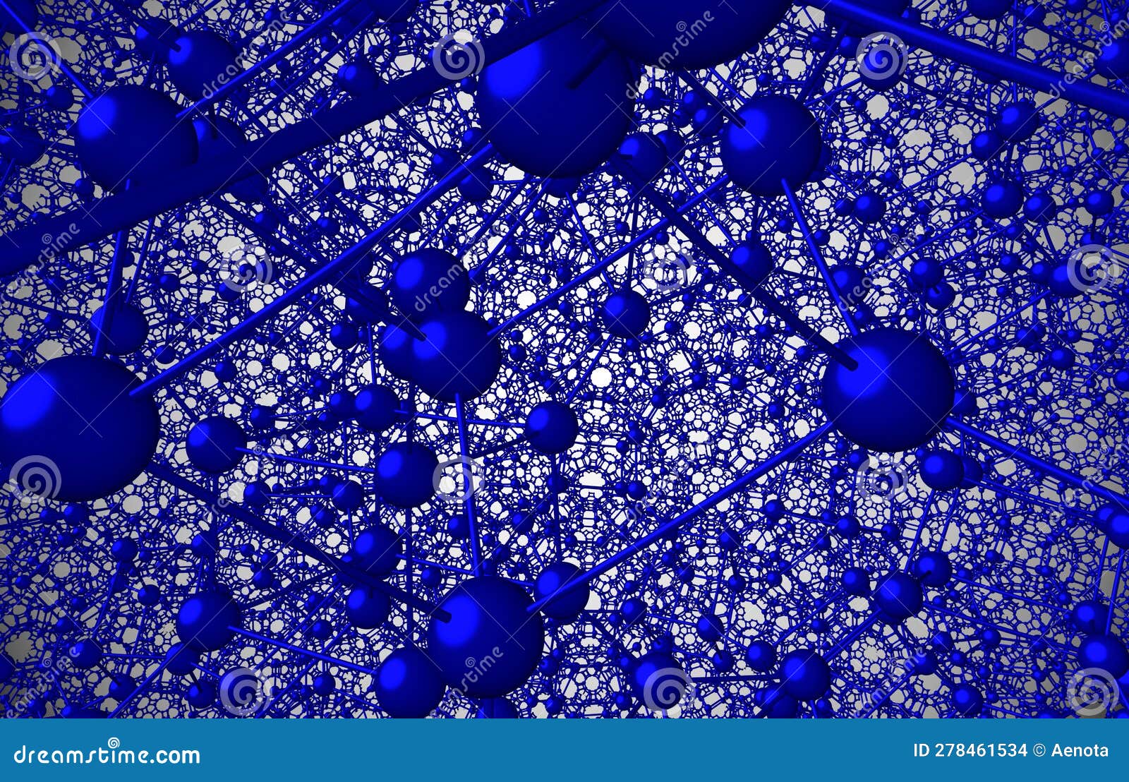 Fractal Rendering Molecular Atomic Crystal Ctructure Stock Illustration ...