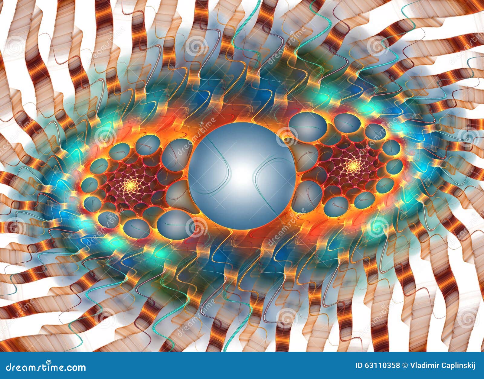 Fractal Ribbon and Spiral Background Stock Illustration - Illustration ...