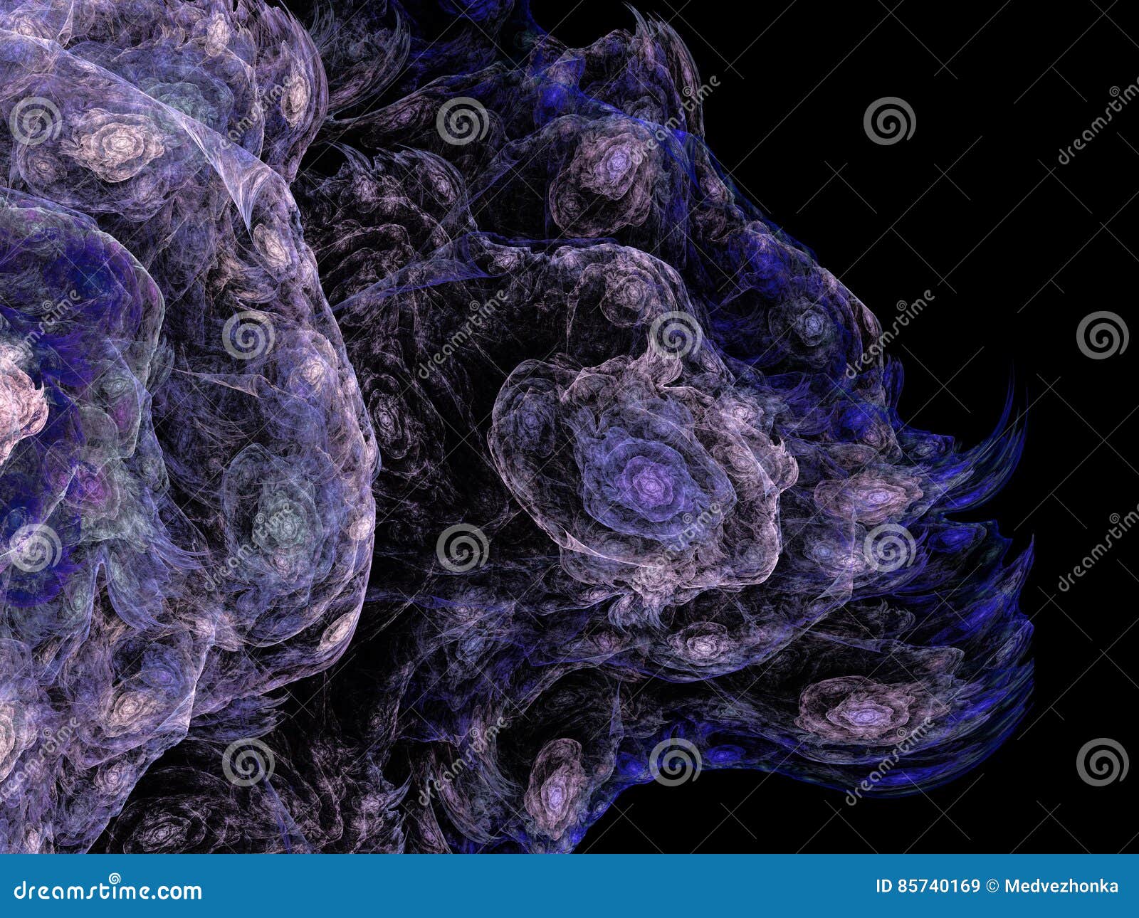 Fractal Rose.Digital Collage. Stock Illustration - Illustration of ...