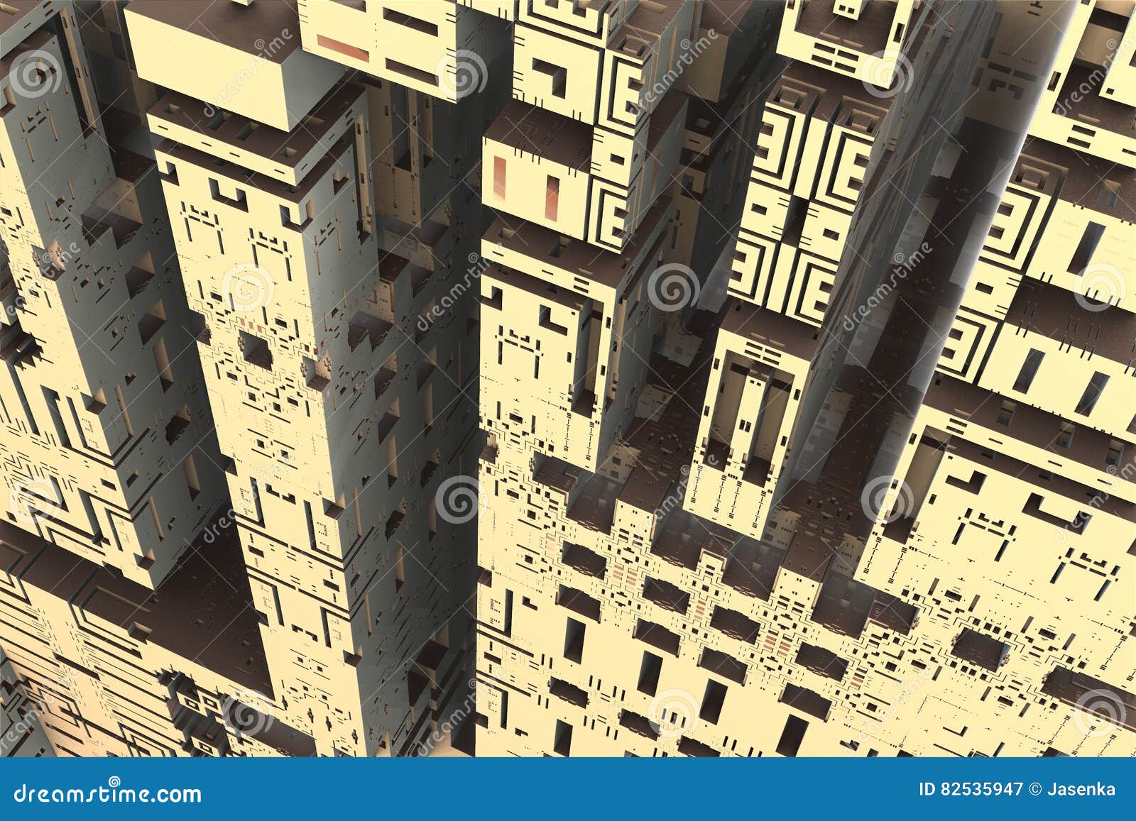 Fractal Shaped As Buildings Stock Illustration - Illustration of ...