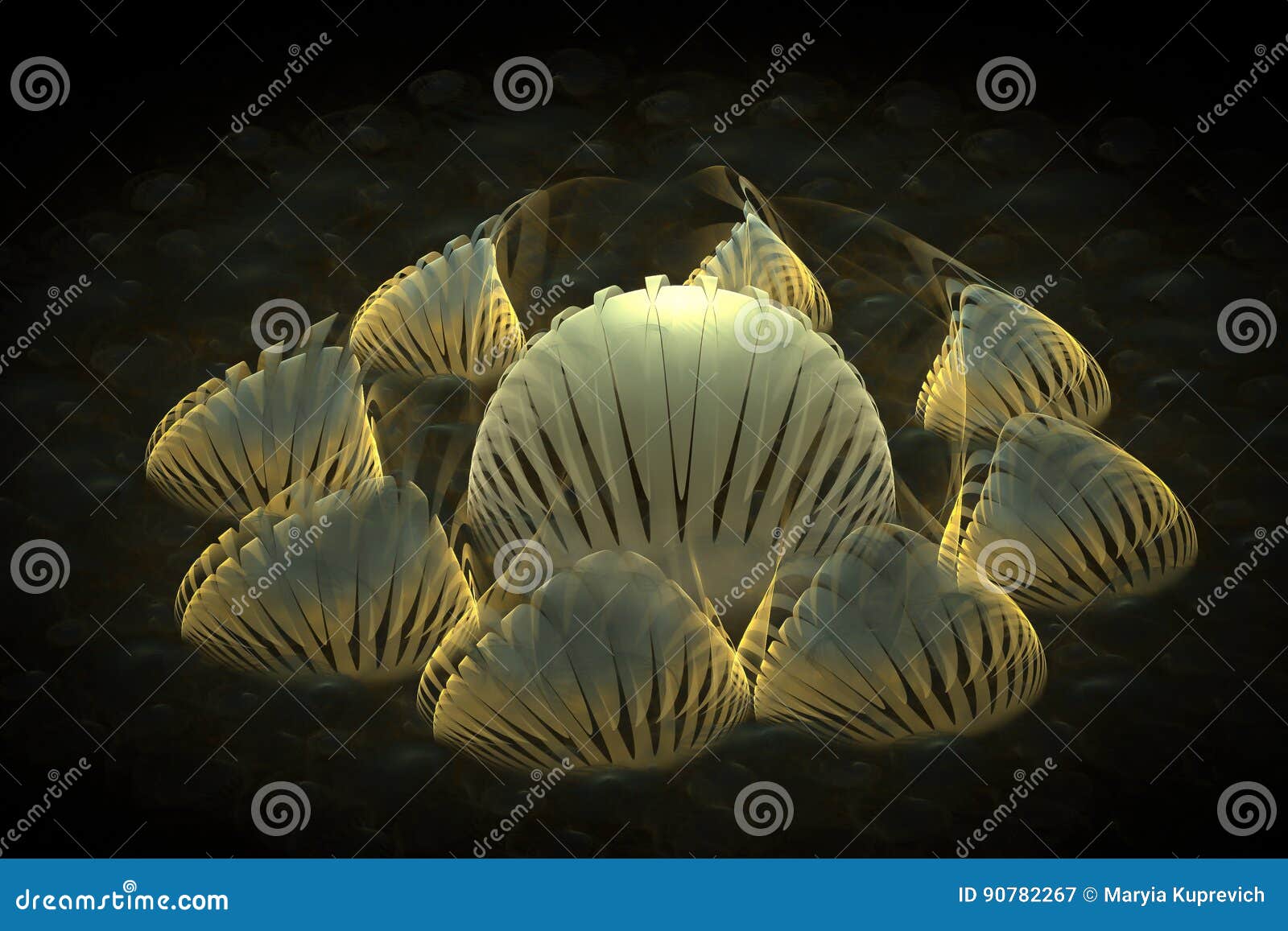 Fractal shells stock illustration. Illustration of effect - 90782267