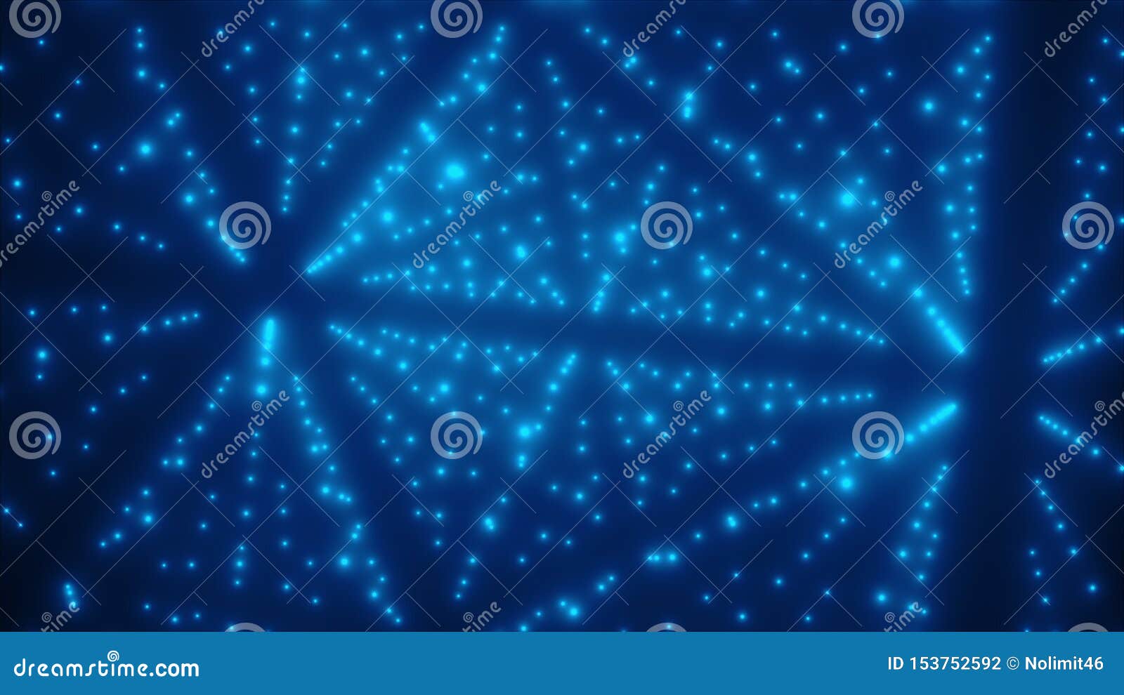 Fractal Shining Lights in Darkness, 3d Render Computer Generating ...