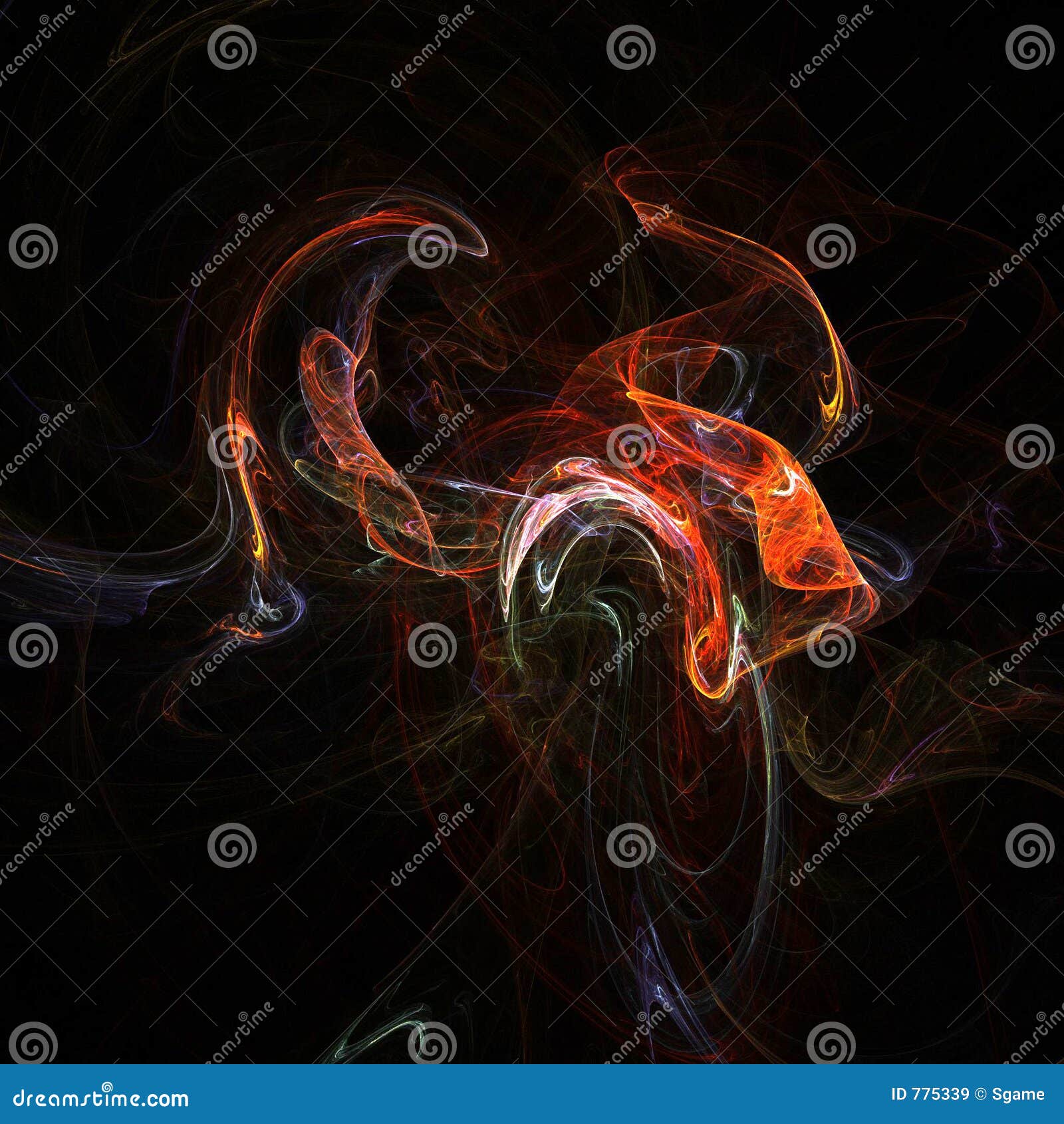 Fractal smoke stock illustration. Illustration of orange - 775339