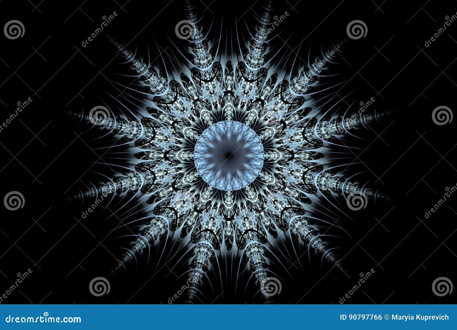 Fractal snowflake stock illustration. Illustration of crystal - 90797766