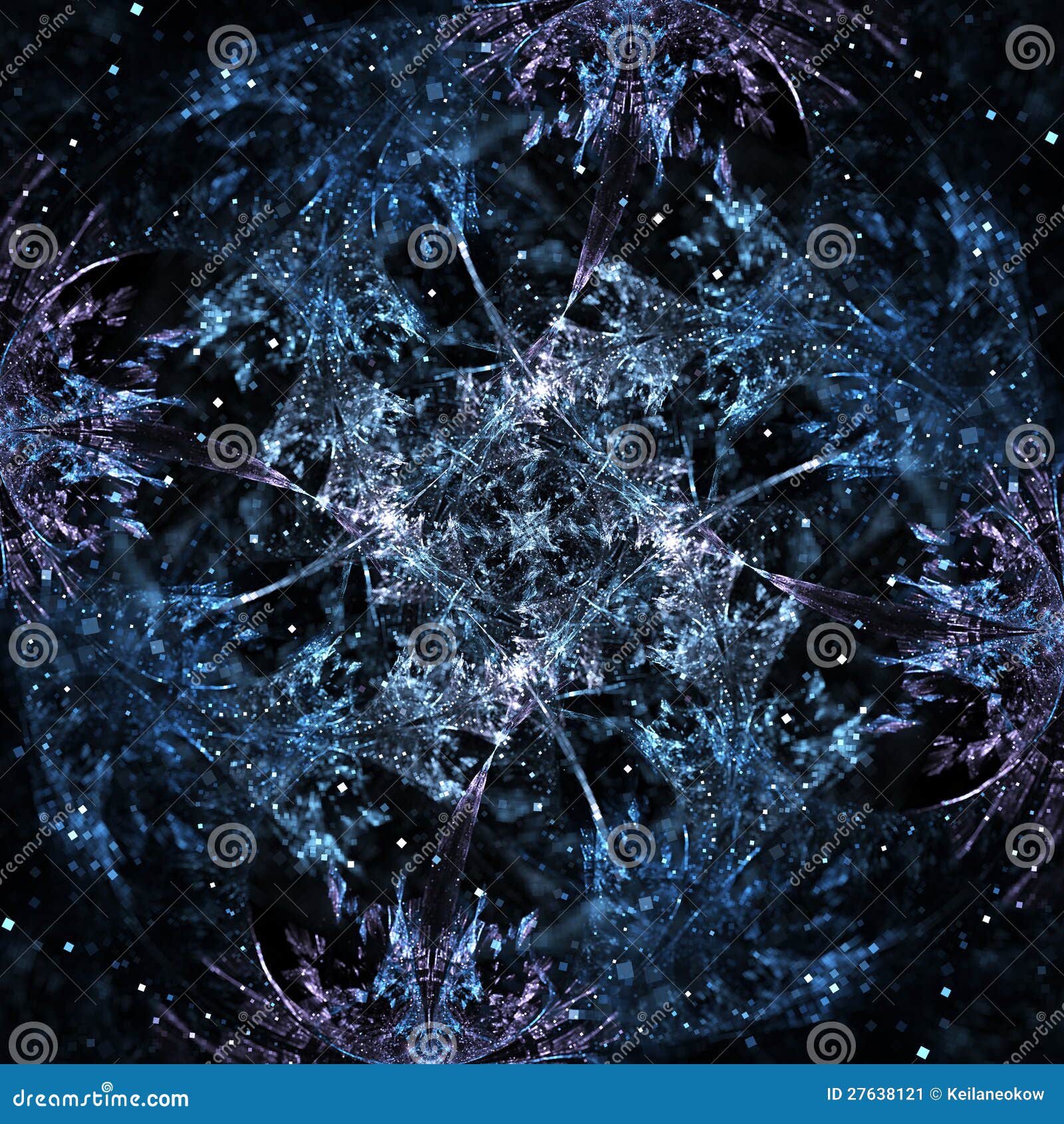 Fractal Snowflake, Christmas Wintery Design Stock Illustration ...