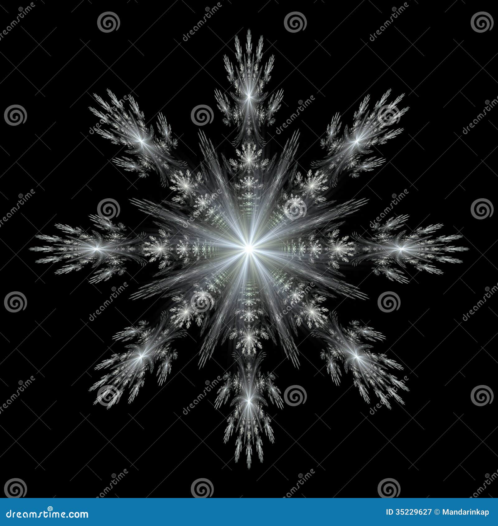 Fractal Snowflake Designs Vector Illustration | CartoonDealer.com #3371984