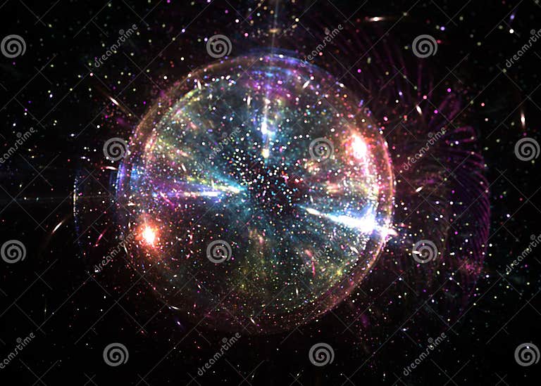 Fractal Sparkling Sphere stock illustration. Illustration of ...