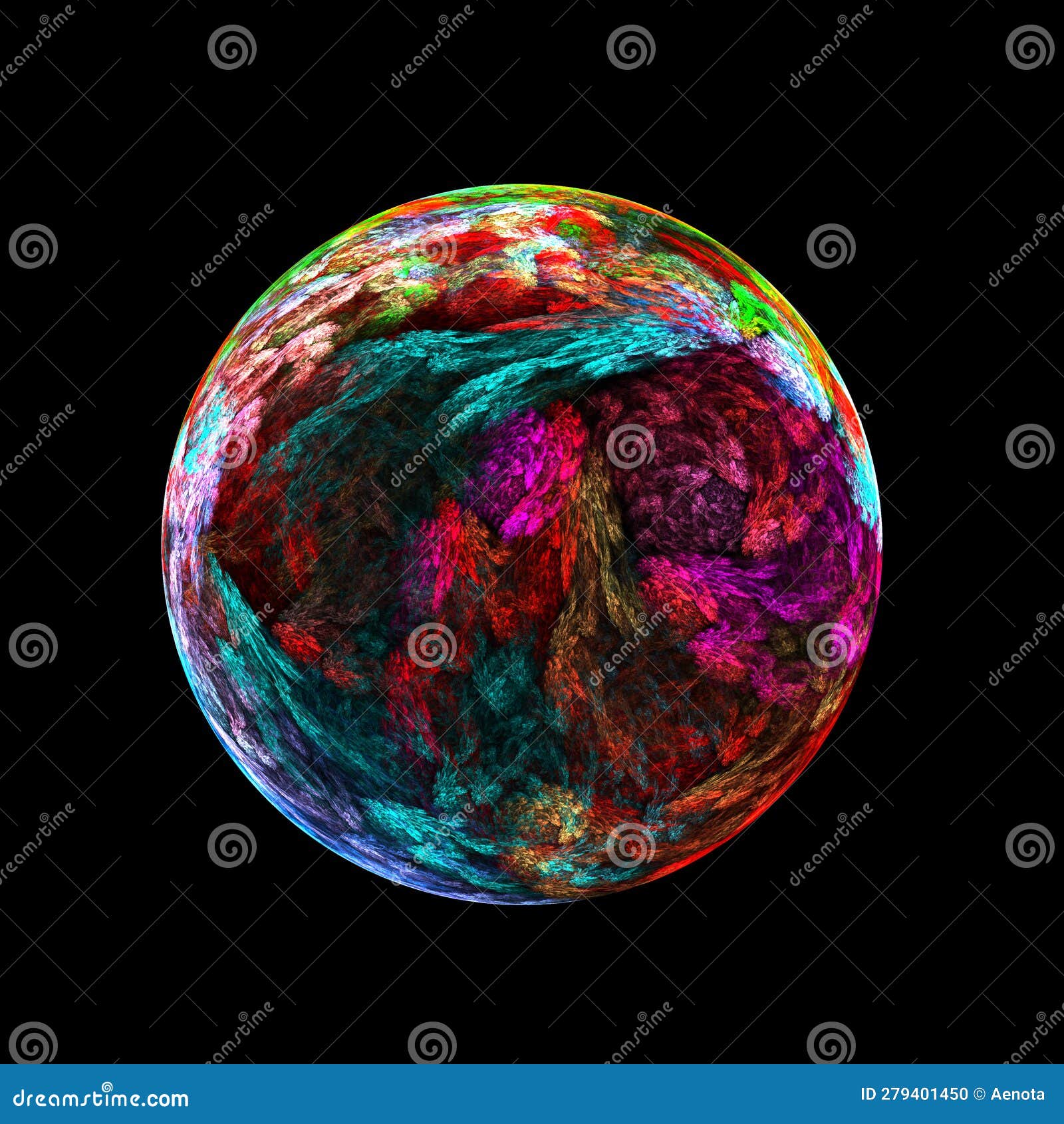 Fractal Sphere - Fractal Art - 3D Image Stock Illustration ...