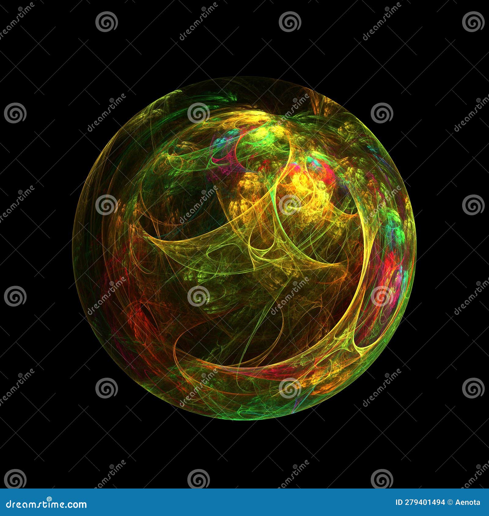 Fractal Sphere - Fractal Art - 3D Image Stock Illustration ...