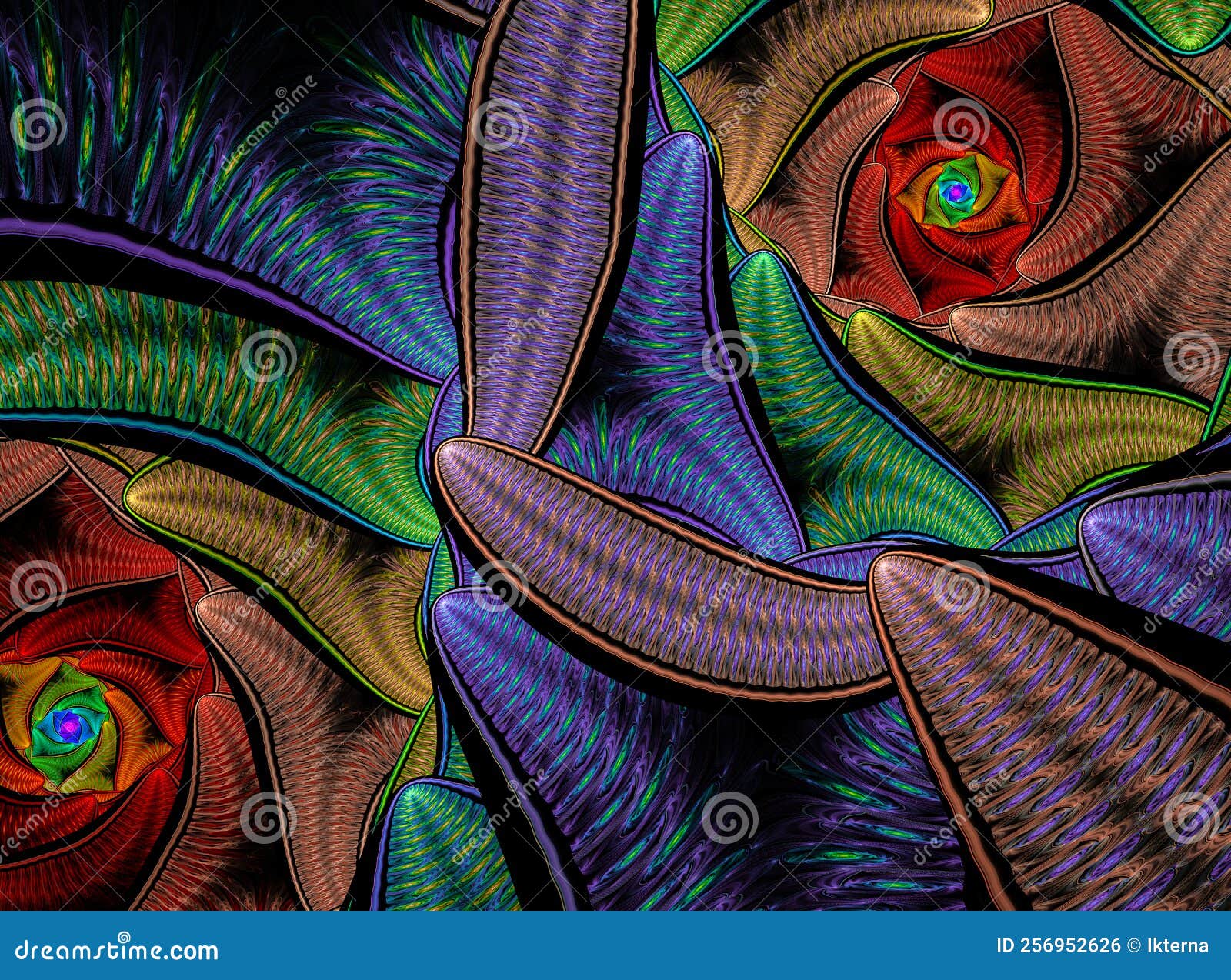 Fractal Spiral. Abstract Fractal Patterns and Shapes. Dynamic Flowing ...