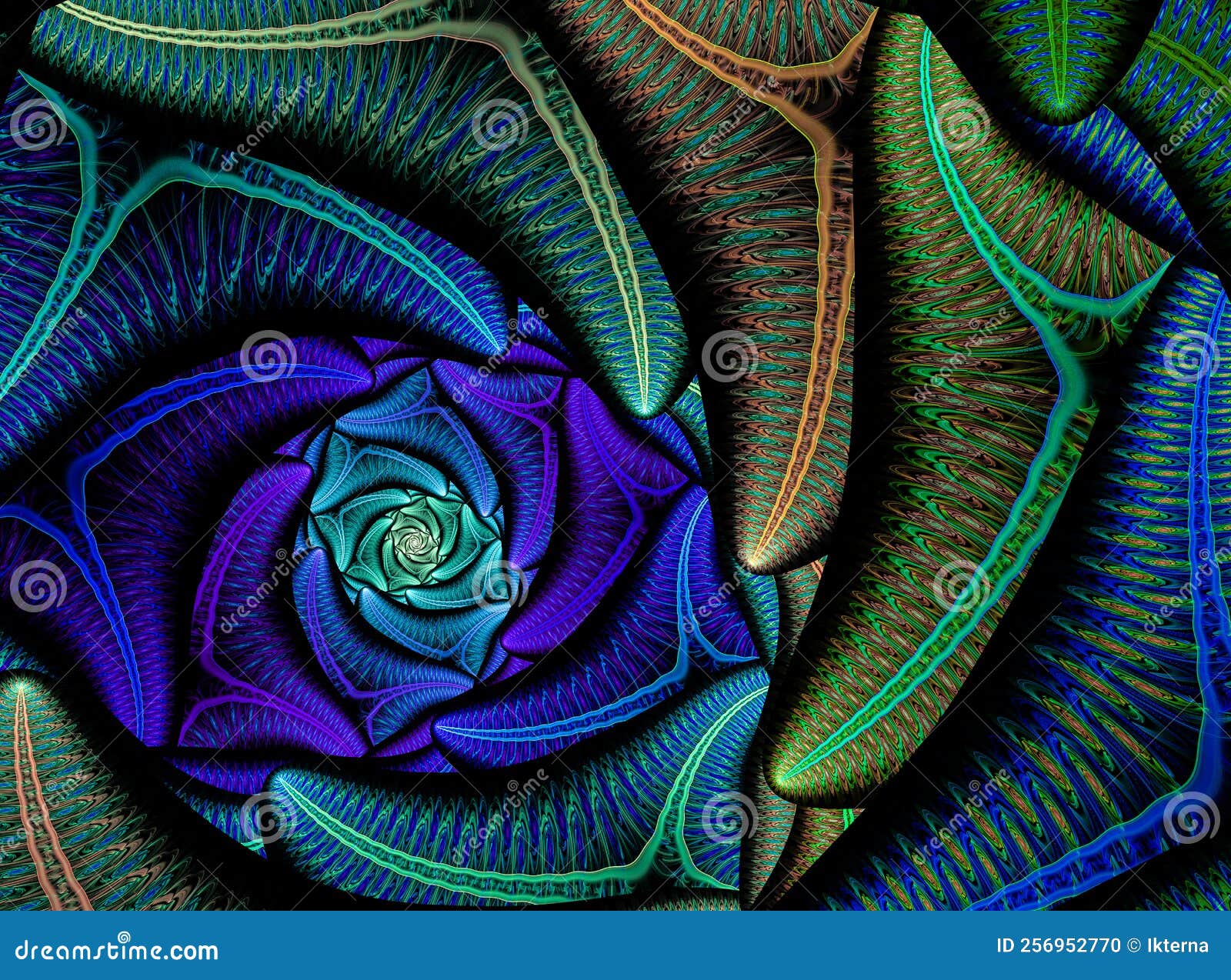 Fractal Spiral. Abstract Fractal Patterns and Shapes. Dynamic Flowing ...