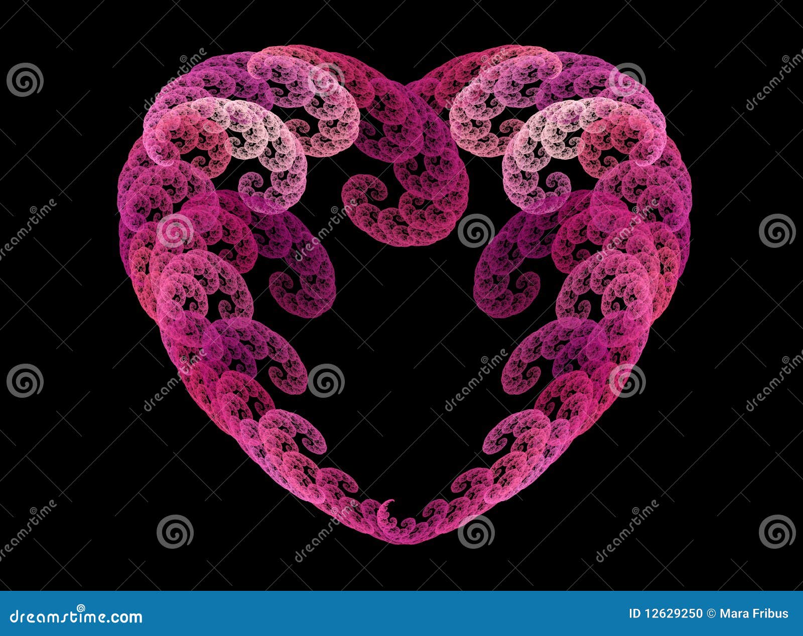 Fractal spirals heart stock illustration. Illustration of conceptual ...