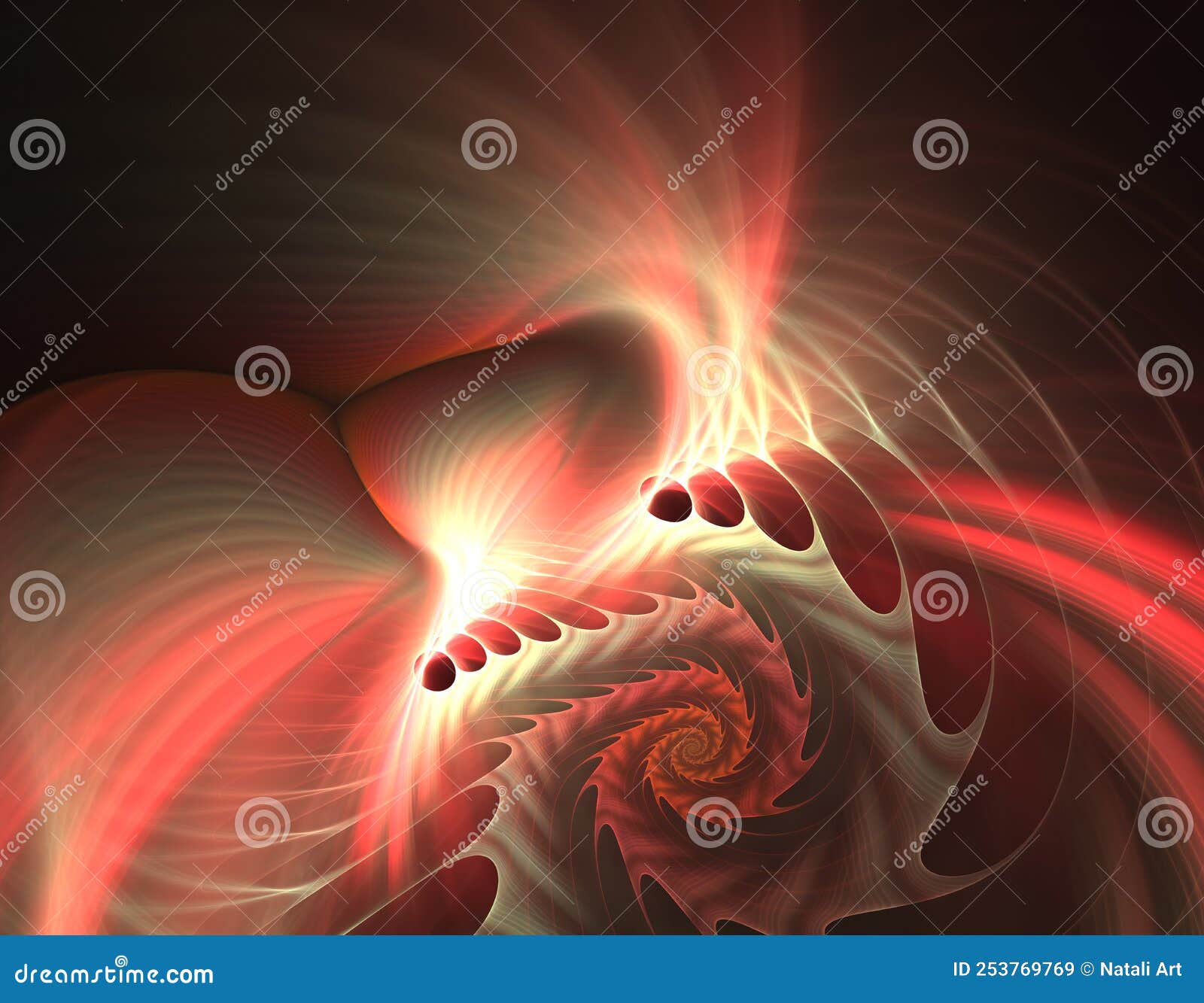 Fractal Spirals and Holes Twist and Float in Space Stock Illustration ...