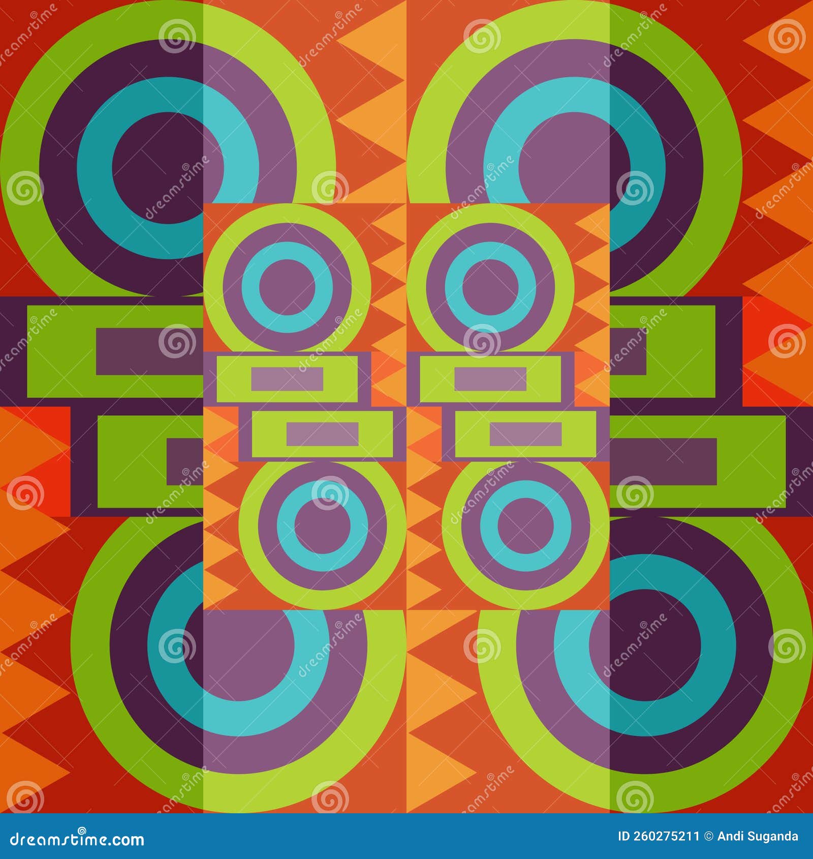 Fractal Square and Circle Template Design Material Stock Vector ...