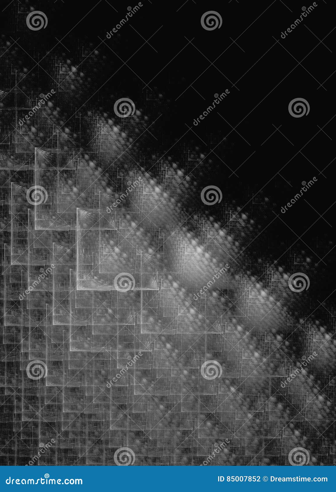 Fractal Square Grid Black Background Stock Illustration - Illustration ...