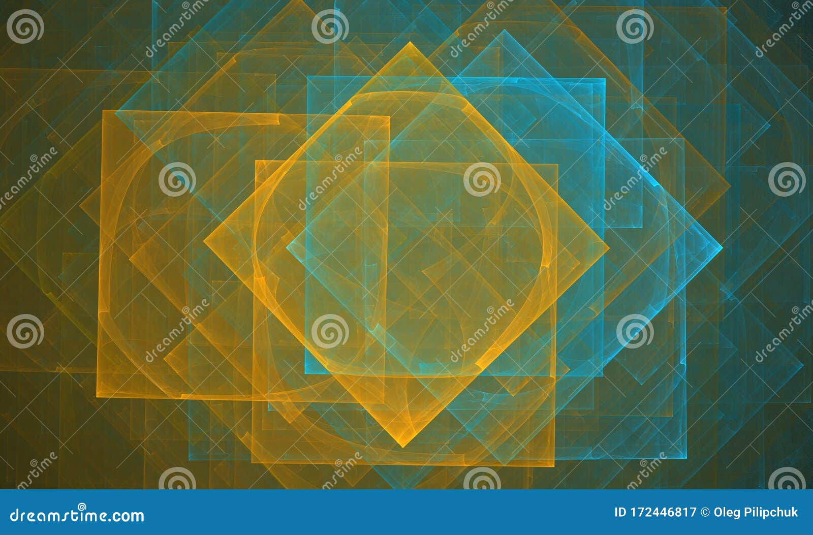 Fractal squares on black stock illustration. Illustration of background ...