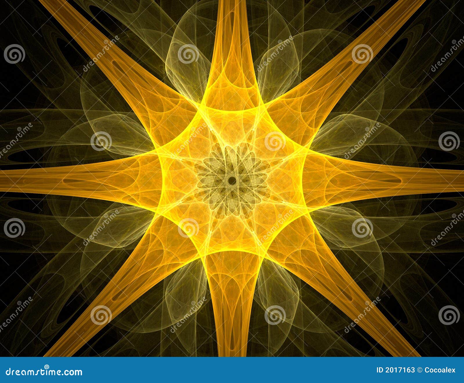 Fractal with Star; Abstract Design, Background Stock Illustration ...