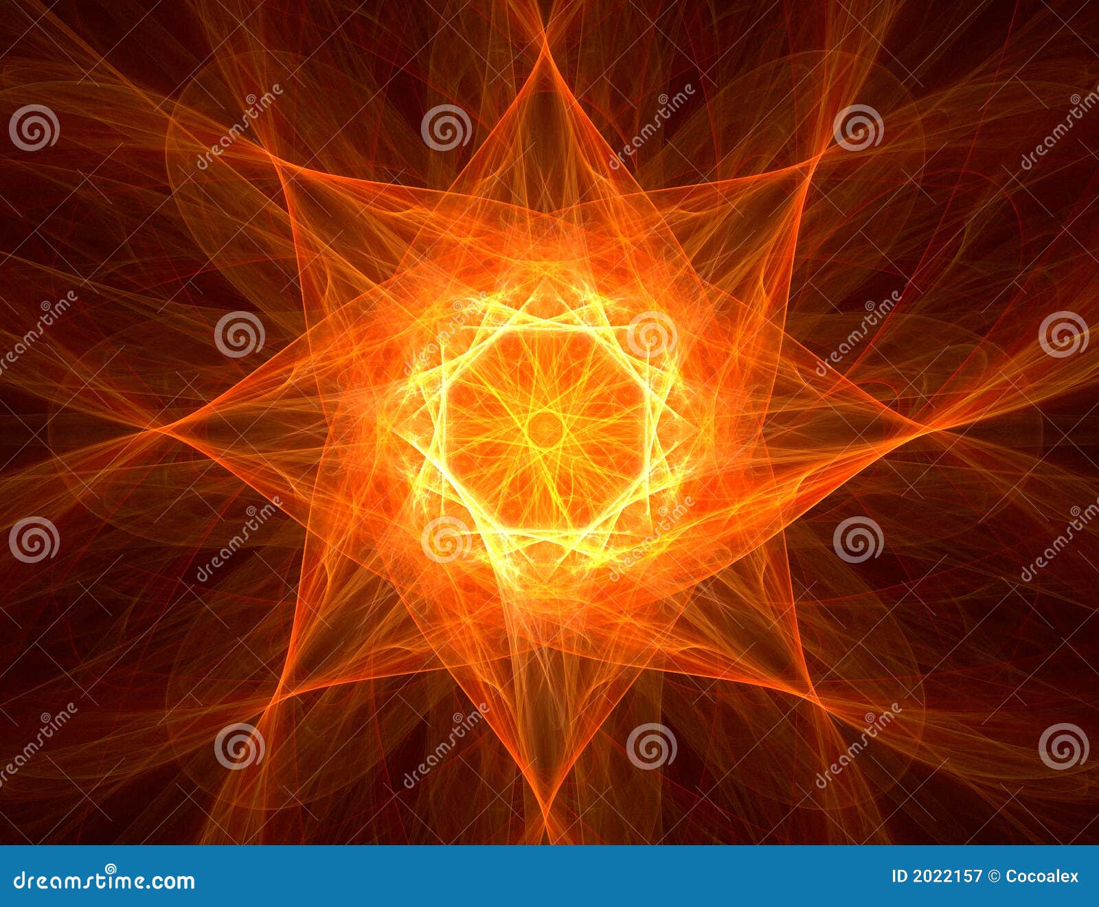 Fractal with Star; Abstract Design, Background Stock Illustration ...