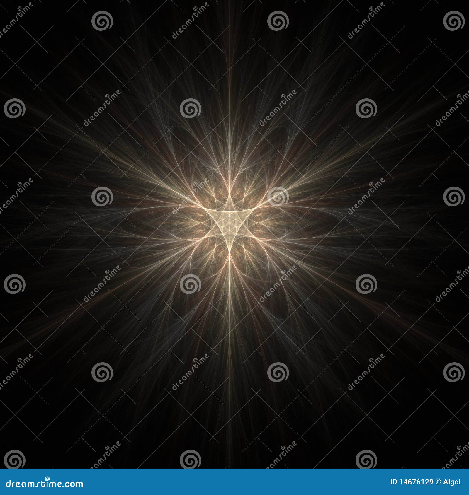 Fractal Star or Snowflake Design Stock Illustration - Illustration of ...
