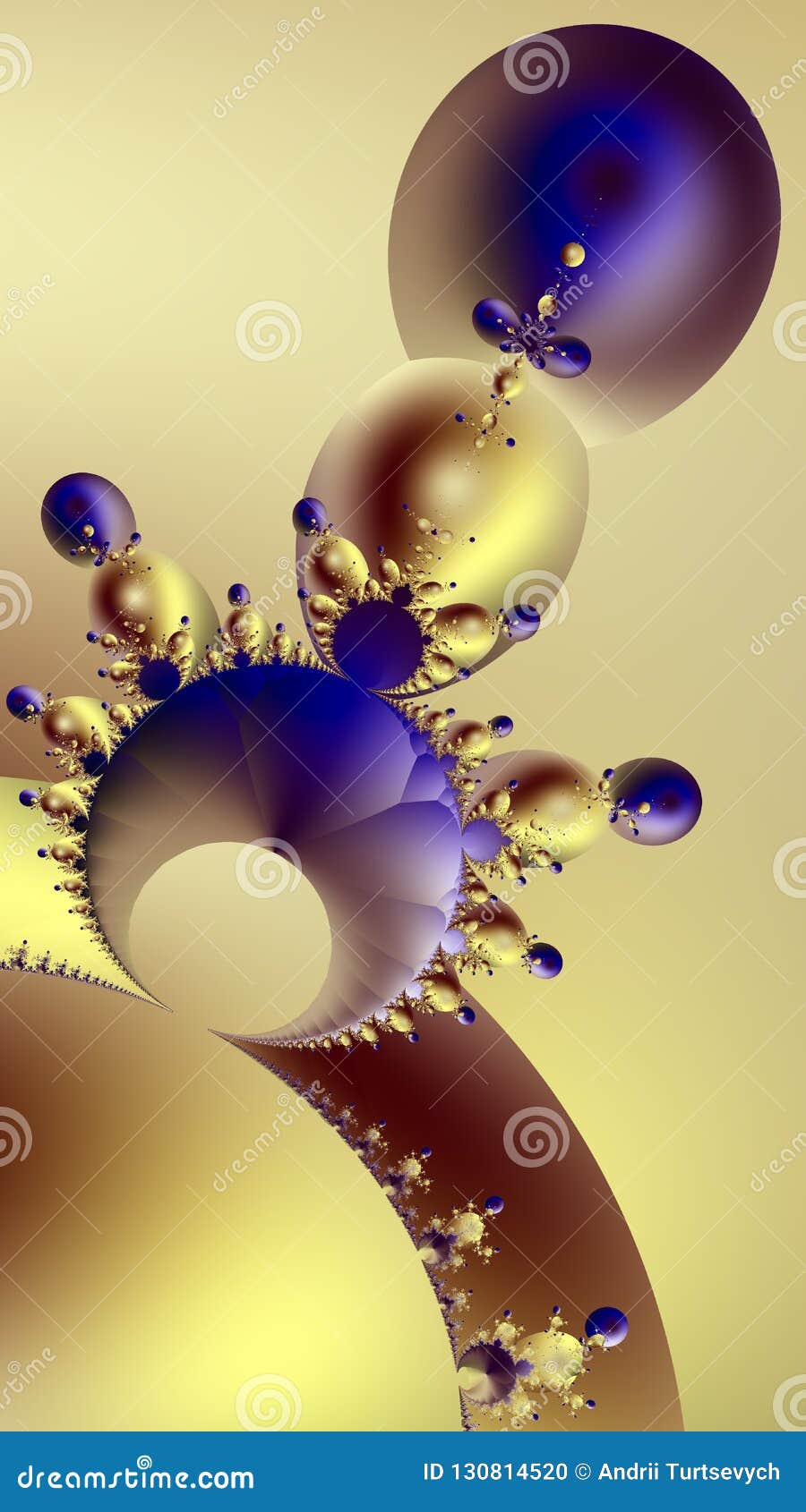 Fractal Tall Abstract, Computer Art, Math Render Stock Illustration ...