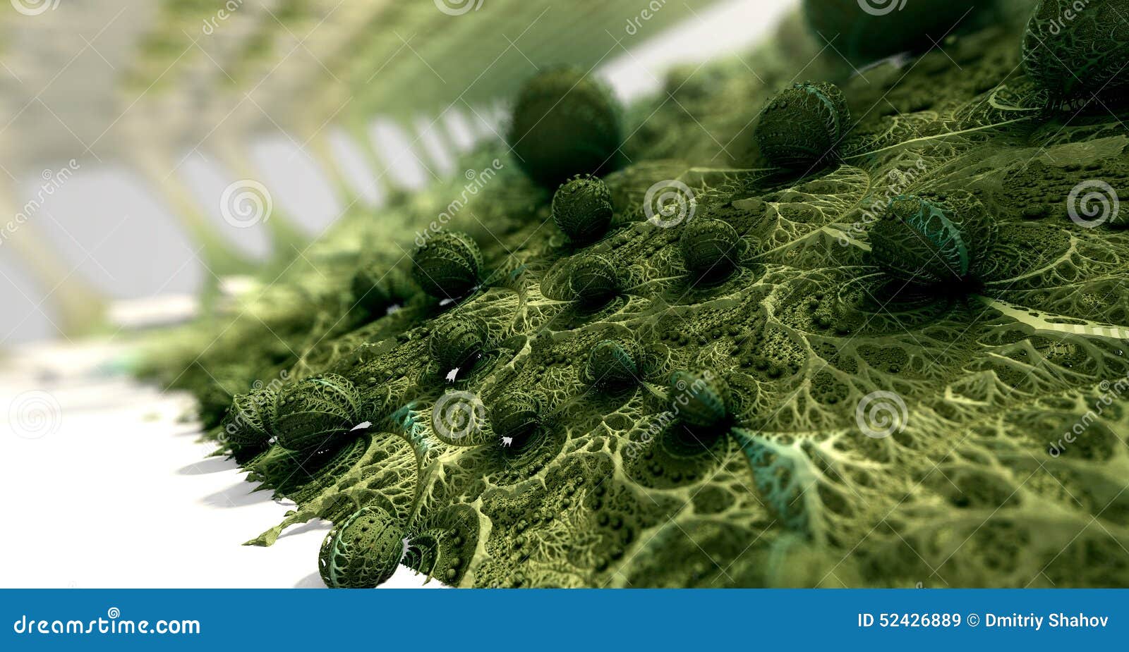 Fractal Three-dimensional Coast Background Stock Image - Image of green ...