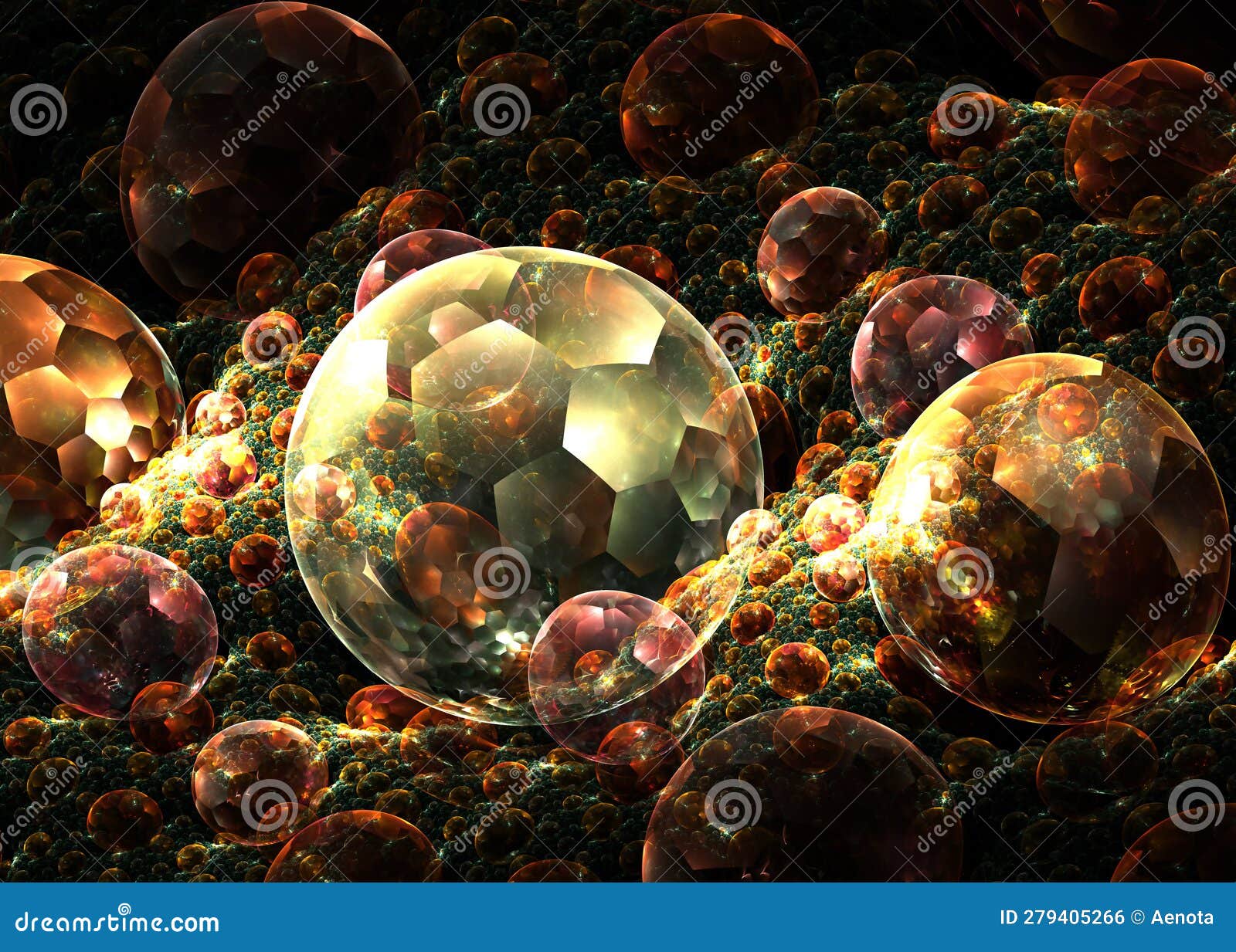 Fractal Transparent Shining Sphere Background - Fractal Art Stock ...