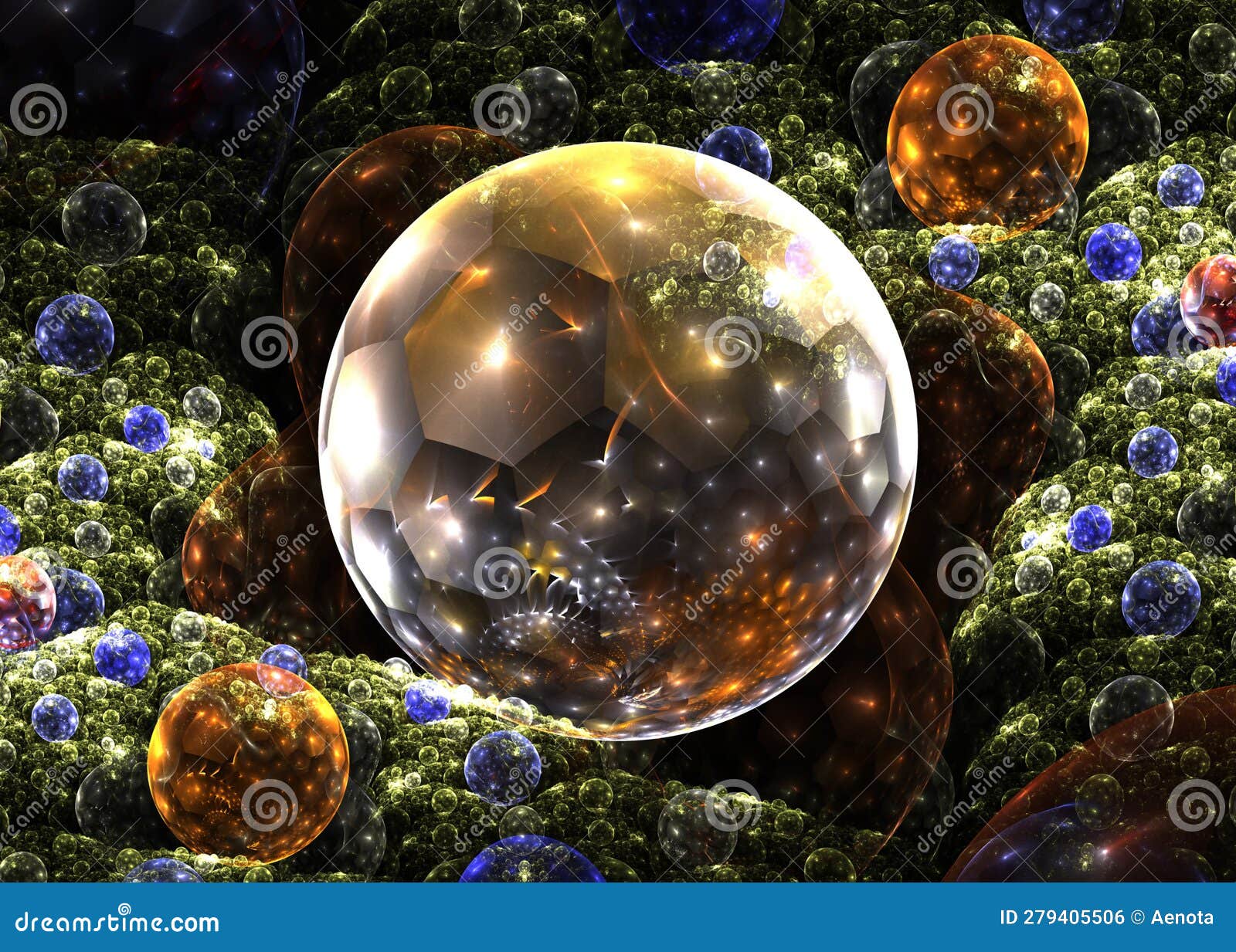 Fractal Transparent Shining Sphere Background - Fractal Art Stock ...