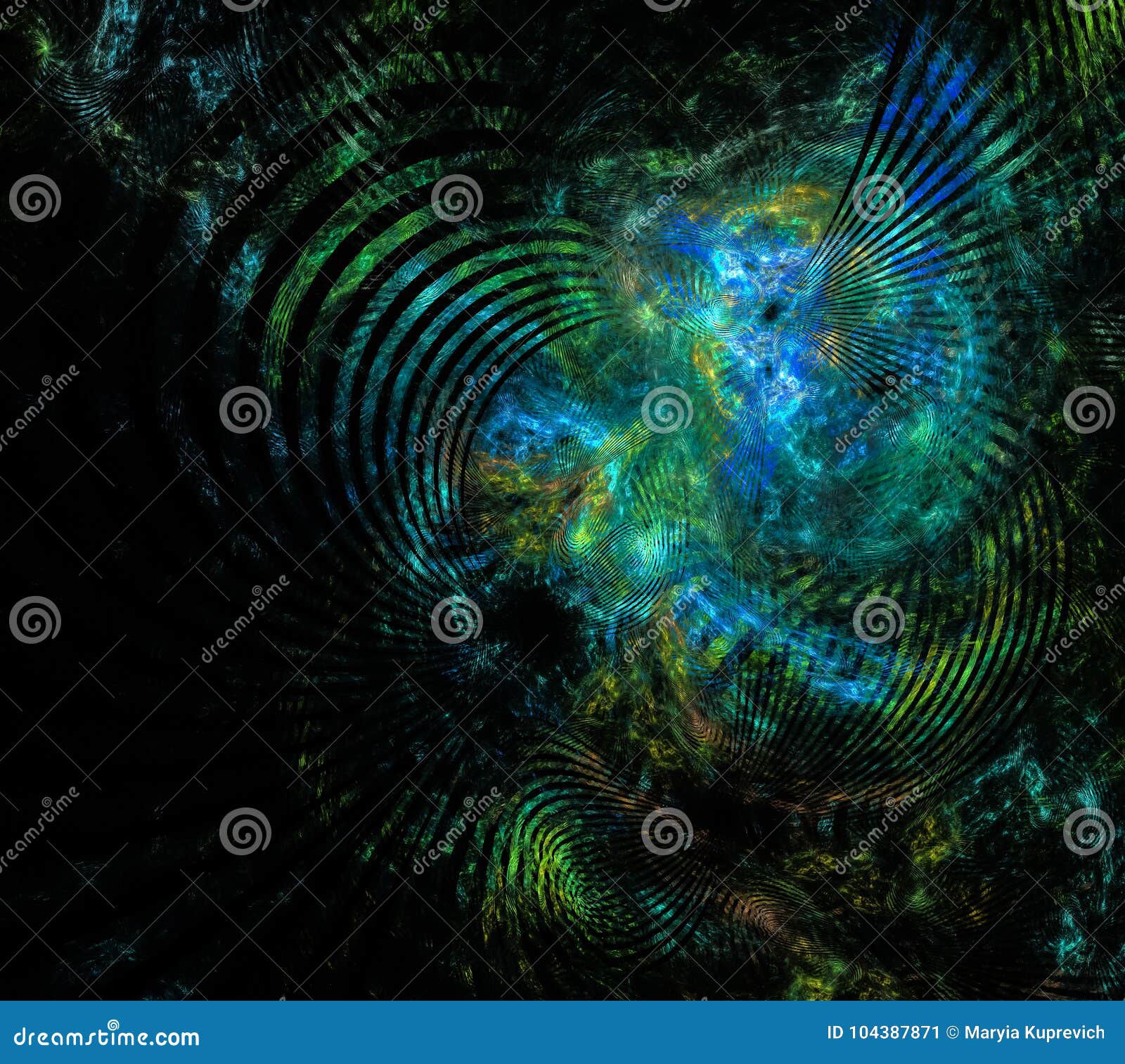 Fractal Treasures in the Depths of the Ocean Stock Illustration ...
