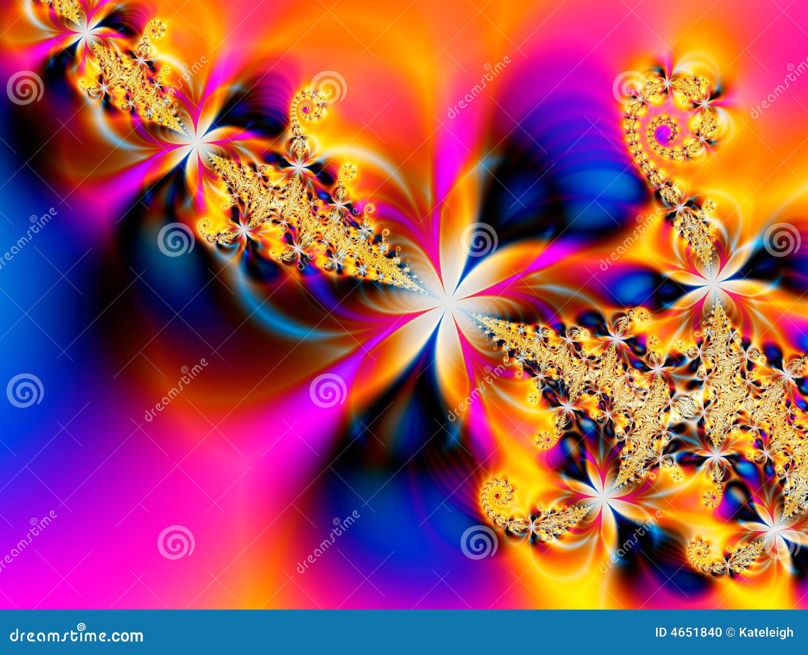 Fractal - Tropical Flowers and Spirals Stock Illustration ...