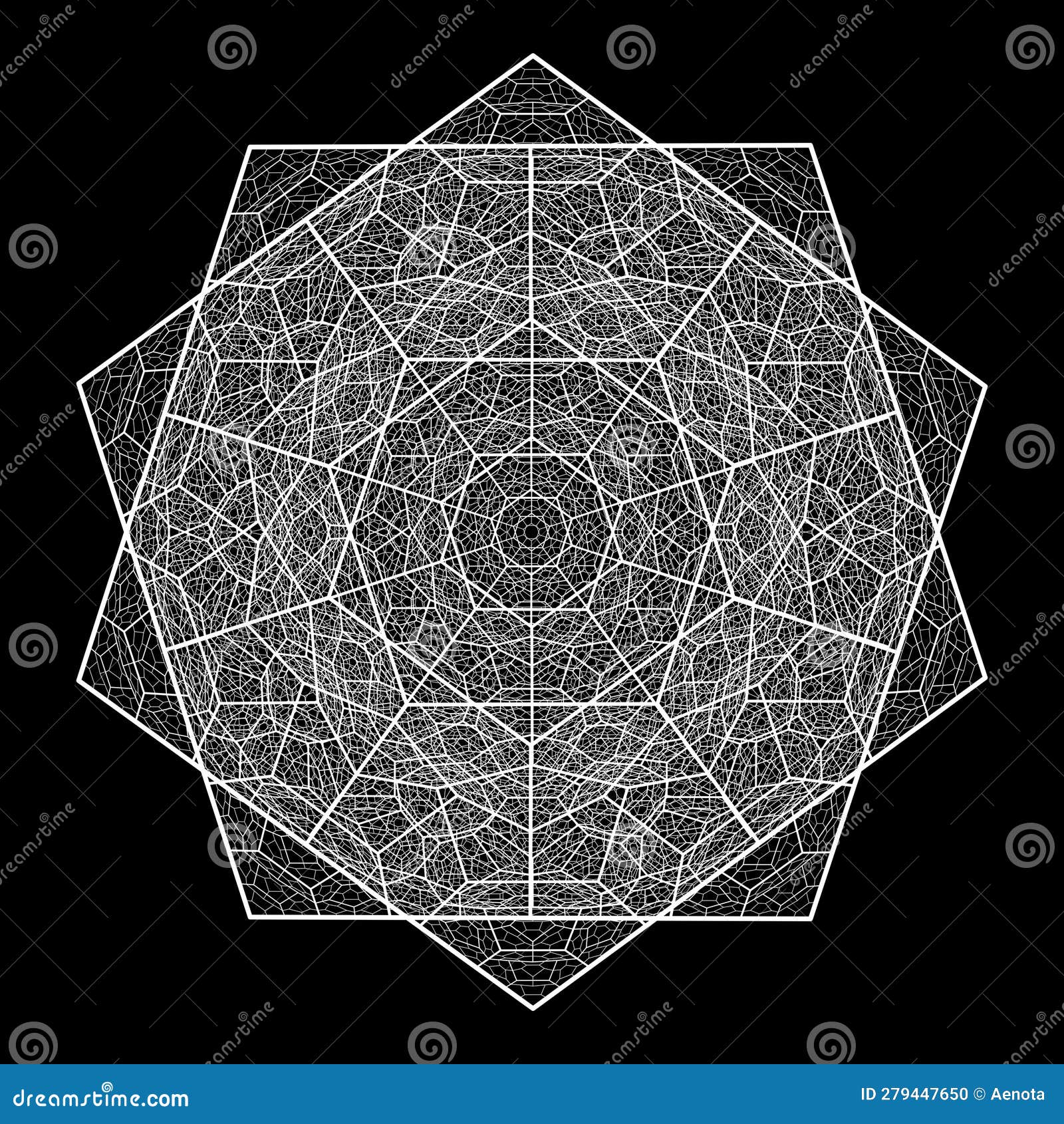 Fractal vector decagon stock vector. Illustration of pattern - 279447650